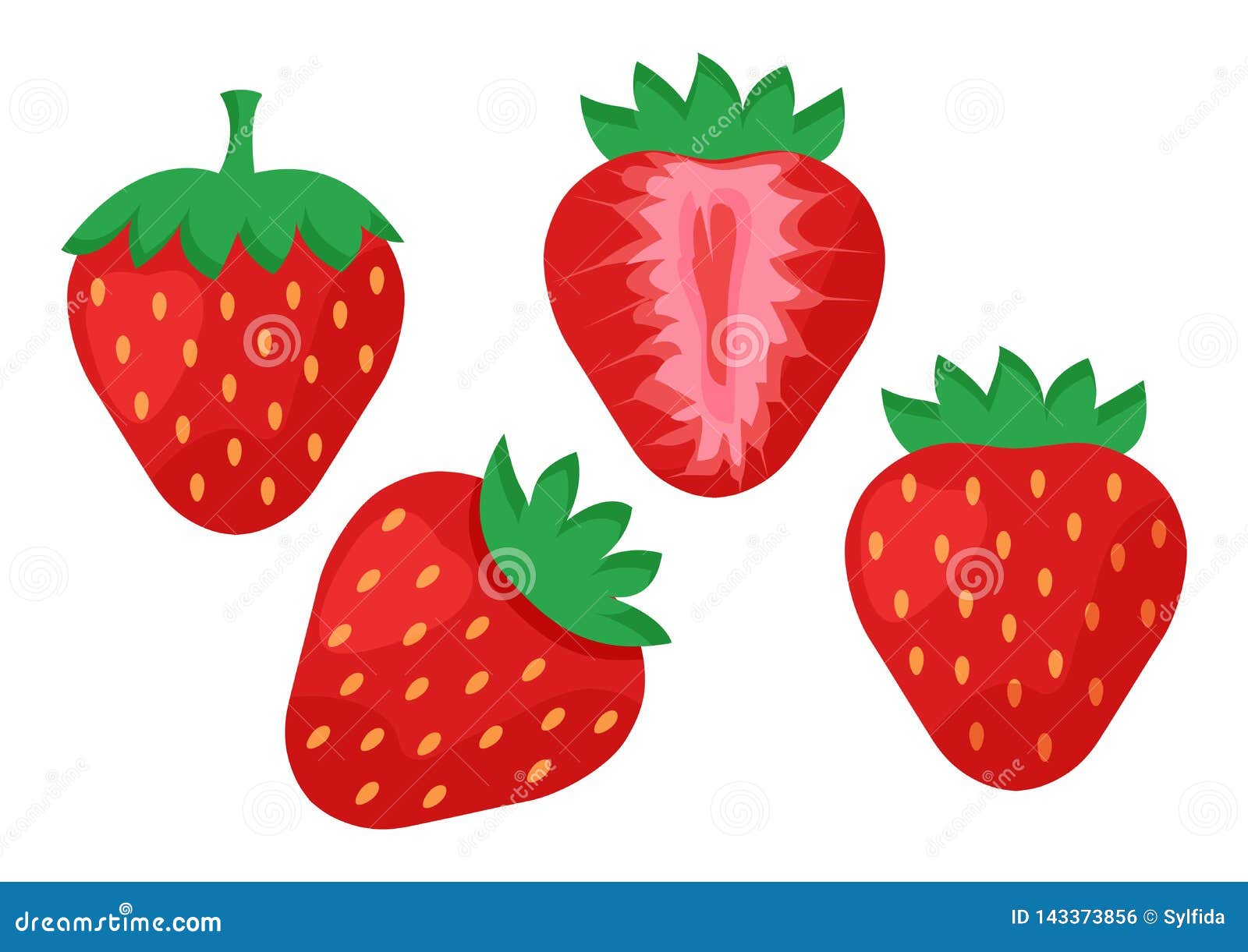 Set of Sweet Strawberry. Vector Stock Illustration - Illustration of ...
