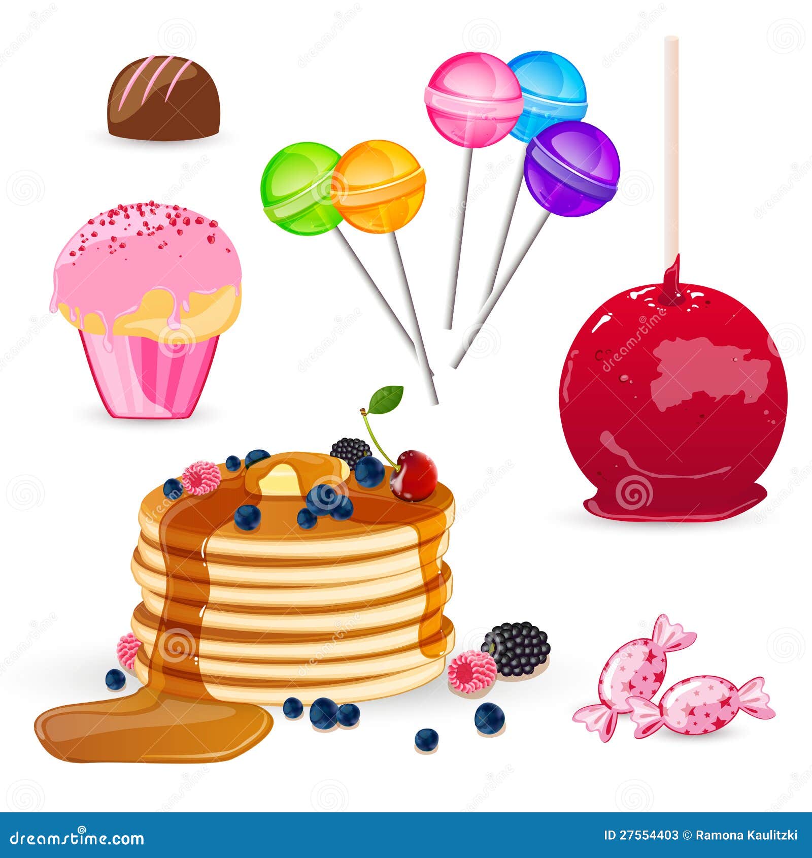 Set of sweets stock illustration. Illustration of dessert - 27554403