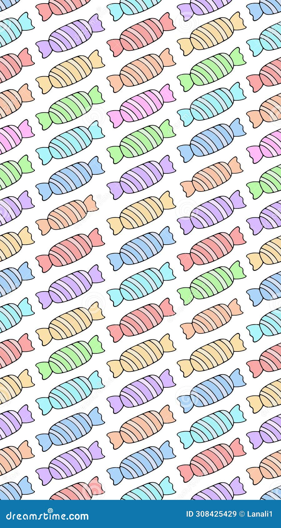 Set of Sweets. Seamless Vertical Pattern. Sweet Endless Background ...