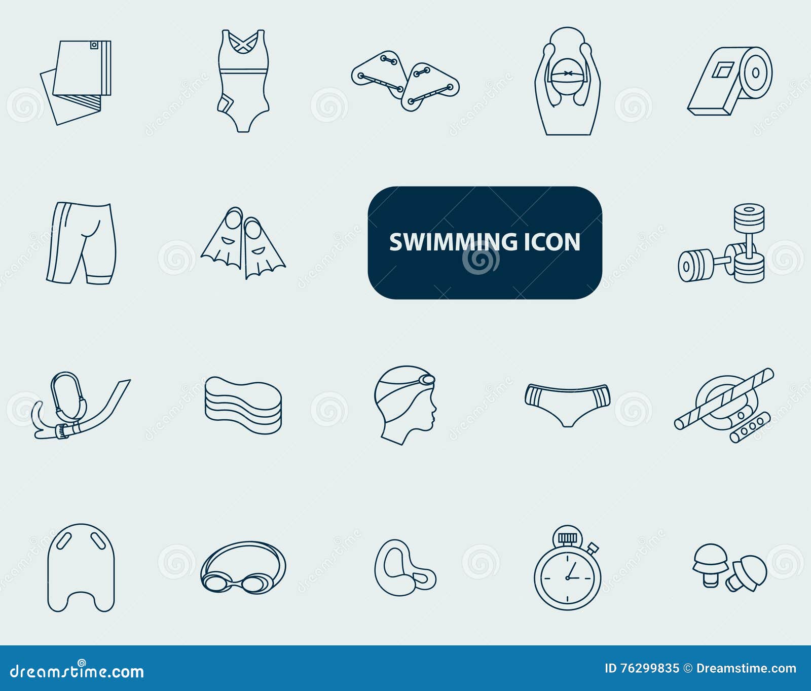 Set swimming icon stock vector. Illustration of daybreak - 76299835