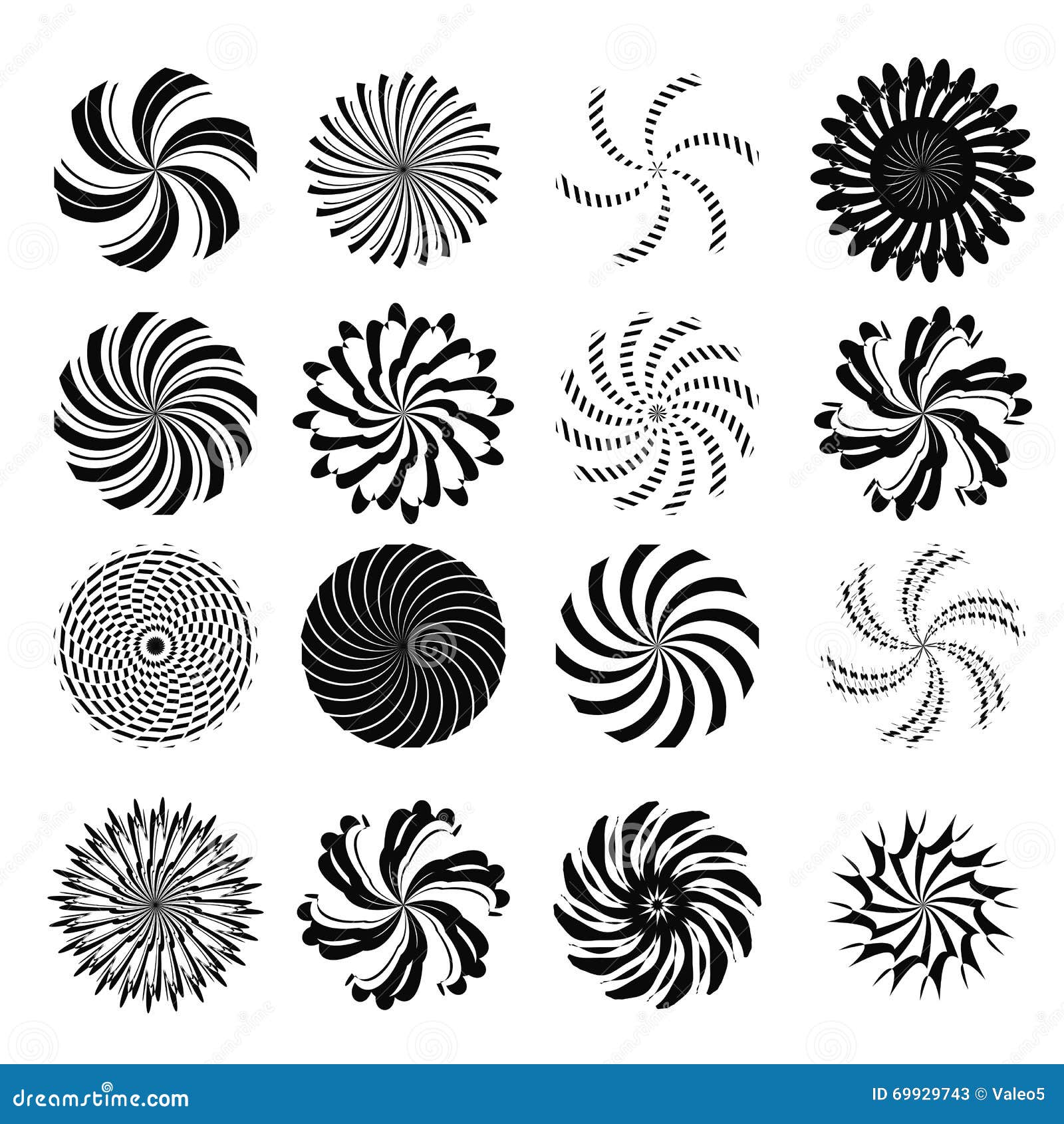 Set of Swirl Icons stock vector. Illustration of circular - 69929743