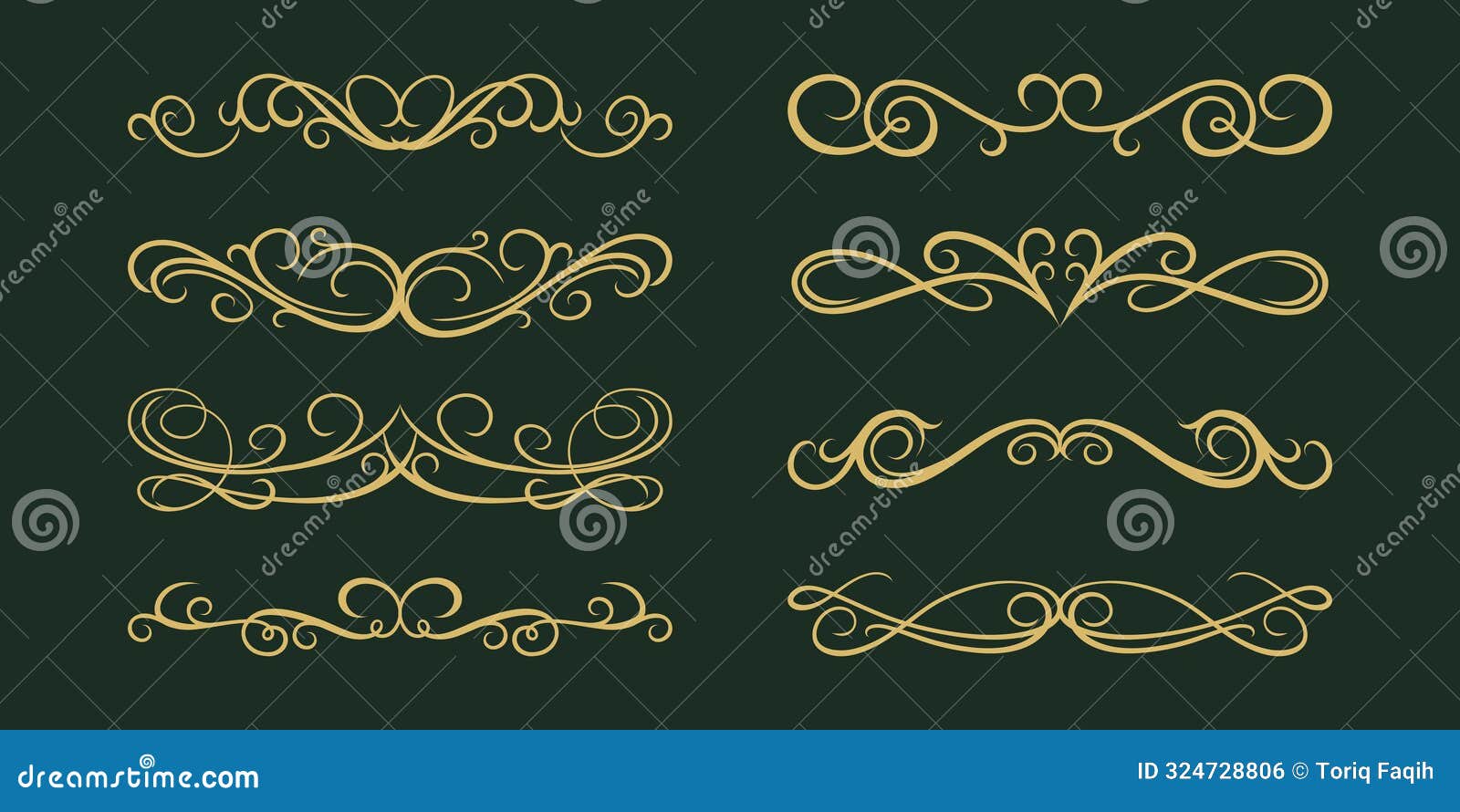 Set Swirls Decorative Design Elements. Victorian Style Stock Vector ...