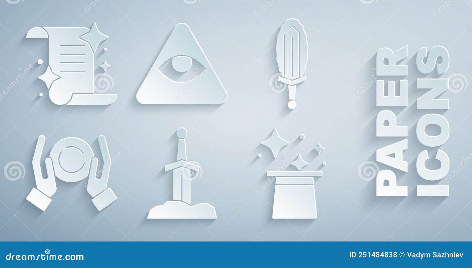 Set Sword in the Stone, Magic Sword Fire, Ball Hand, Hat, Masons and ...