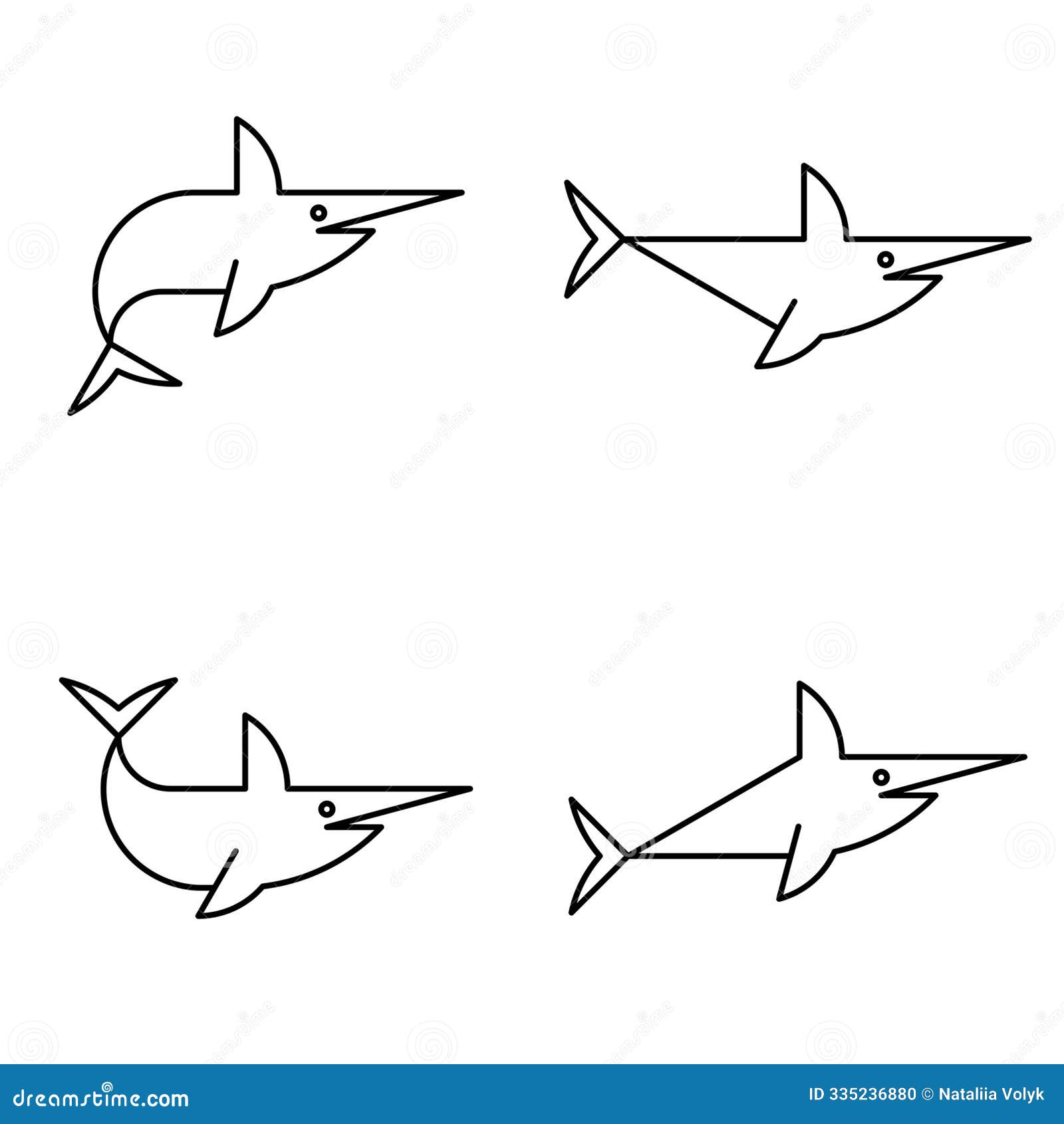 Set of Swordfish logo stock vector. Illustration of nature - 335236880