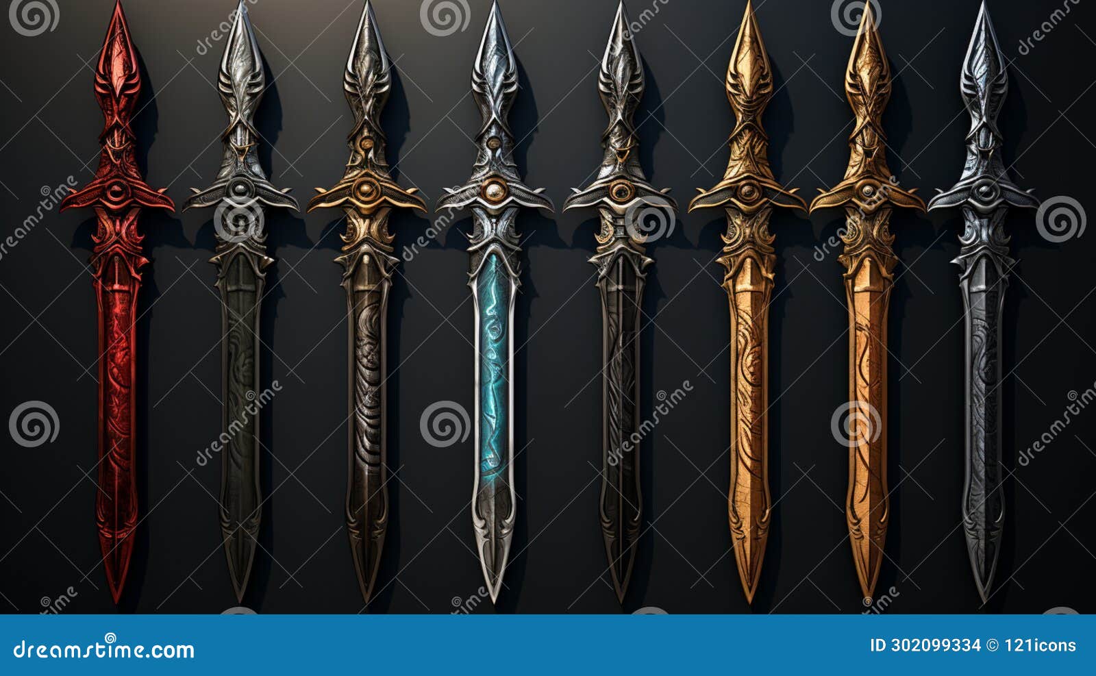 Set of swords background stock illustration. Illustration of iron ...