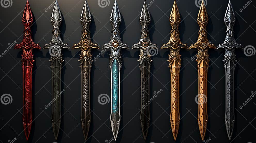 Set of swords background stock illustration. Illustration of iron ...