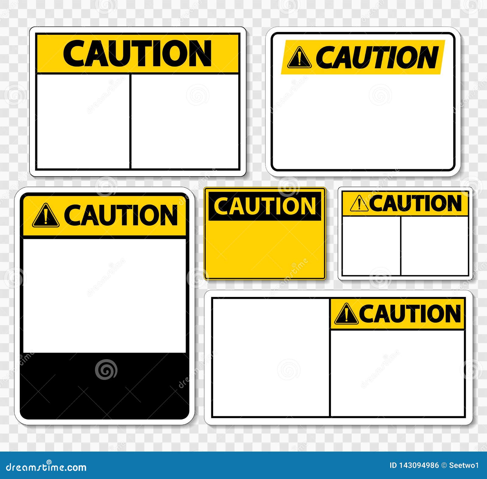 Symbol Set Symbol Caution Sign Label on Transparent Background Stock ...