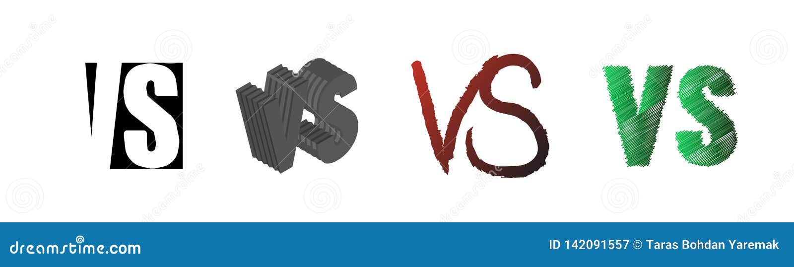 Set of Symbol Competition VS. Versus Text Letters Stock Vector ...