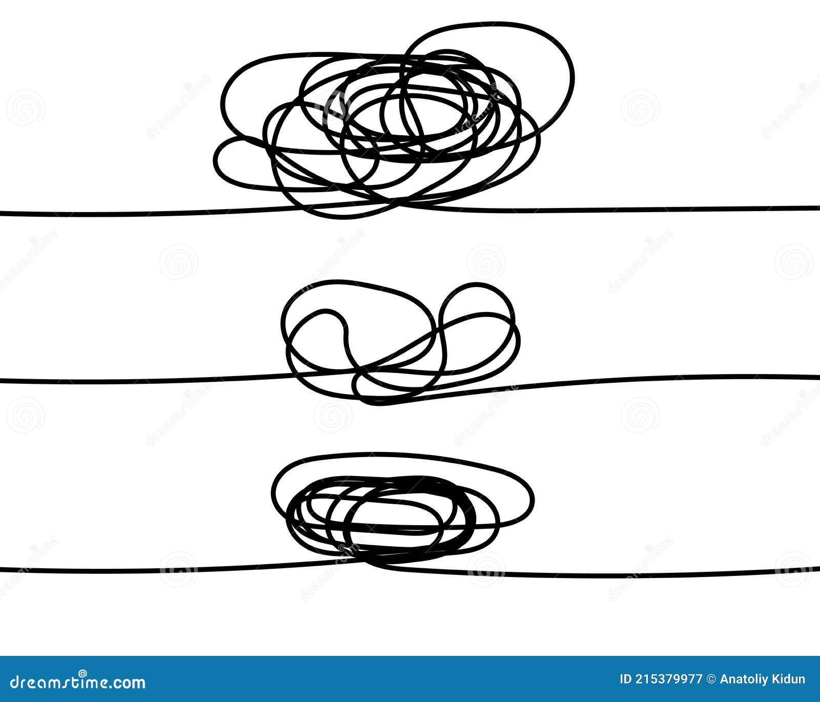 Set of Symbol of Complicated Way with Scribbled Round Element, Chaos ...