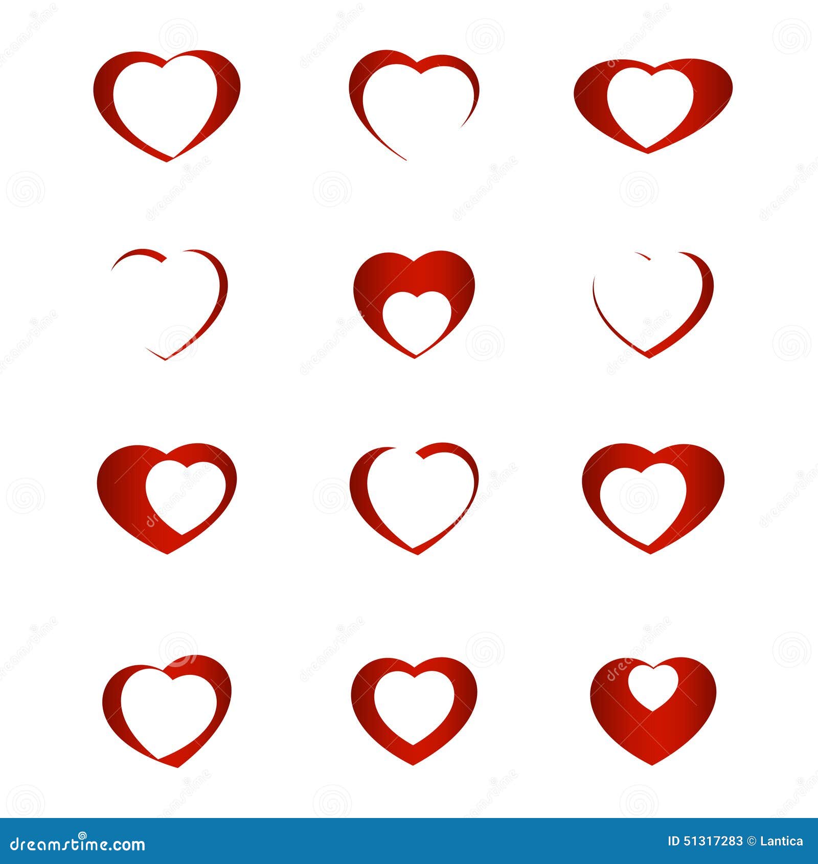 Set of symbol heart stock vector. Illustration of modern - 51317283