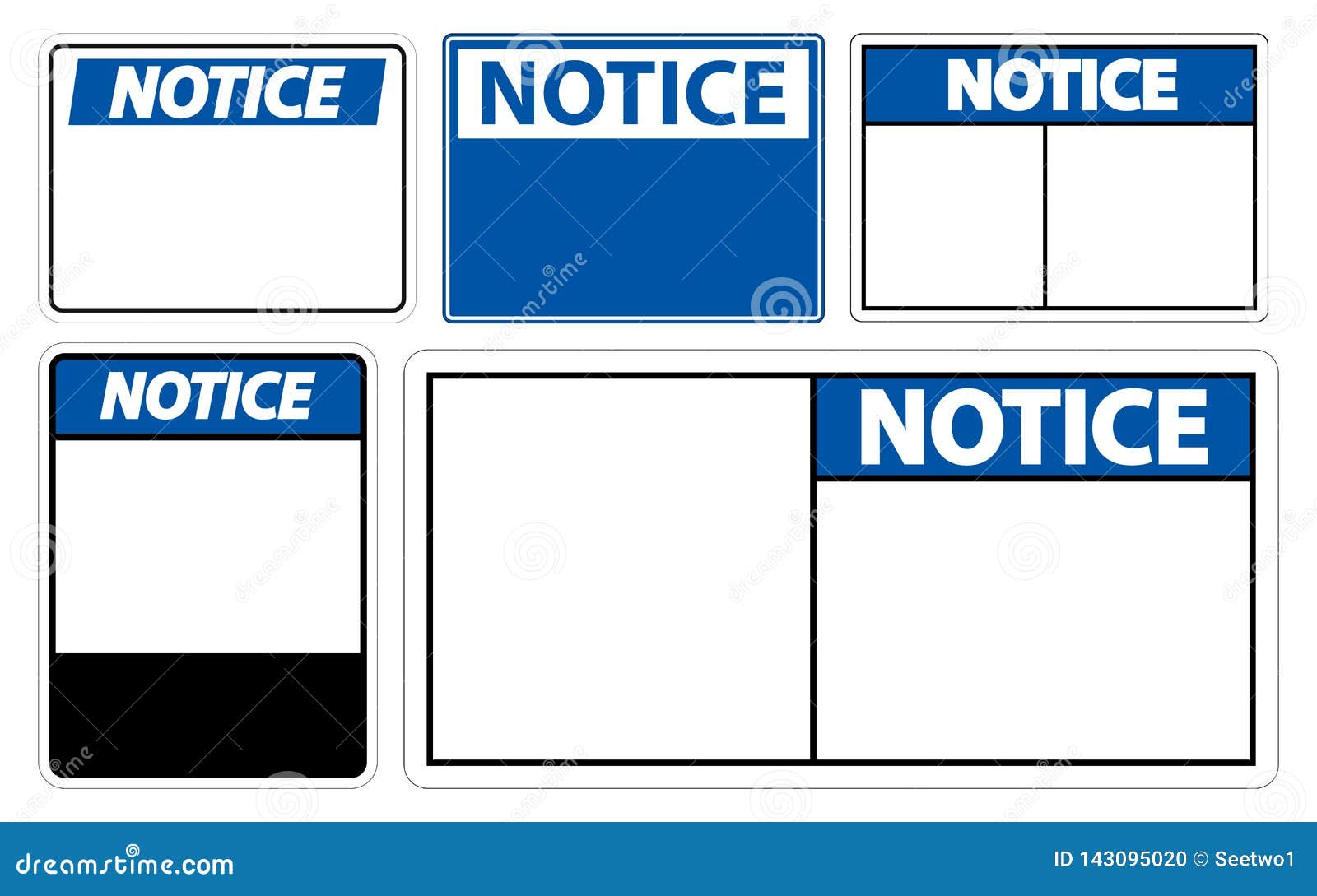 Symbol Set Symbol Notice Sign Label on White Background Stock Vector ...