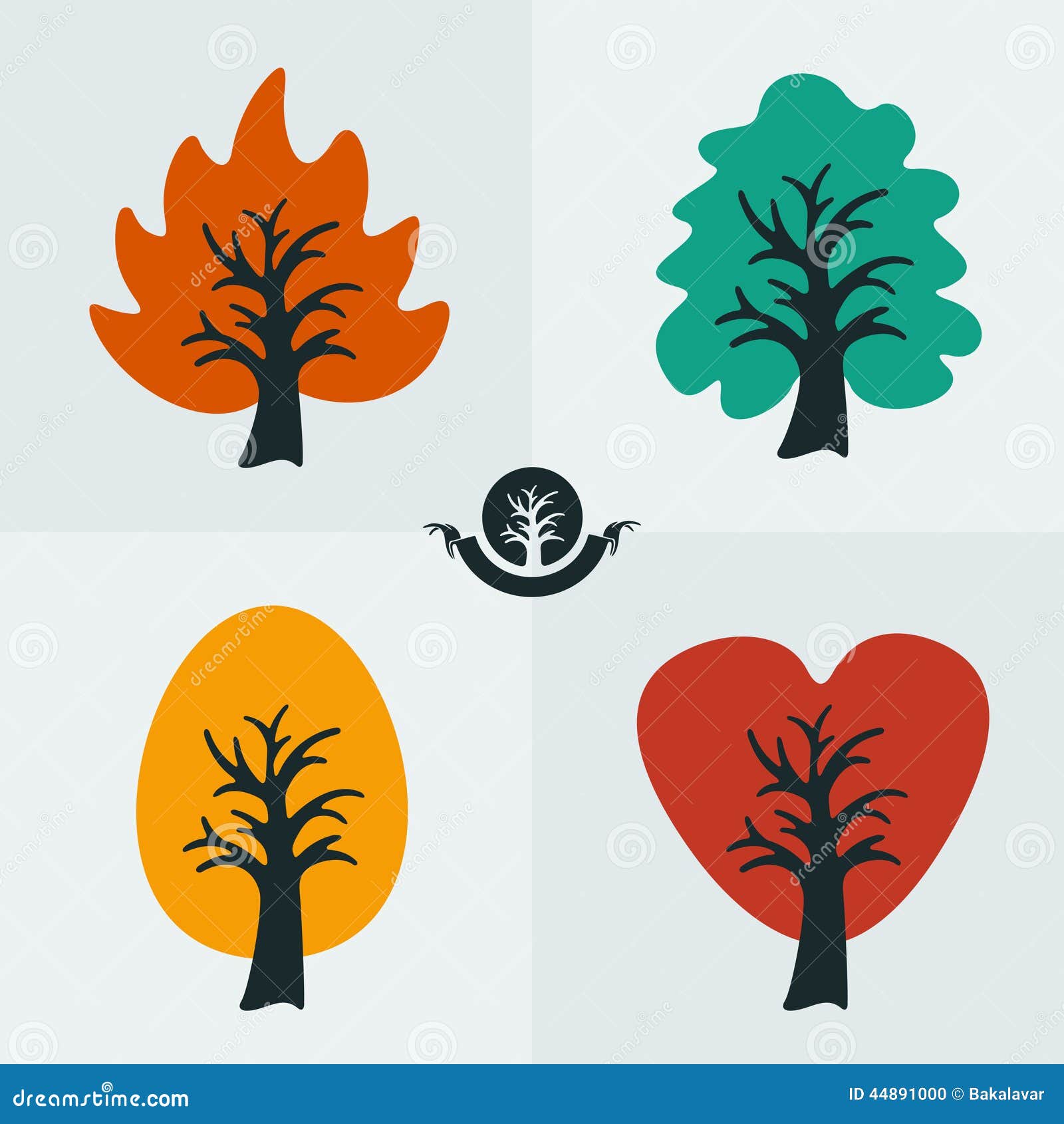 Set symbol tree stock vector. Illustration of style, spring - 44891000