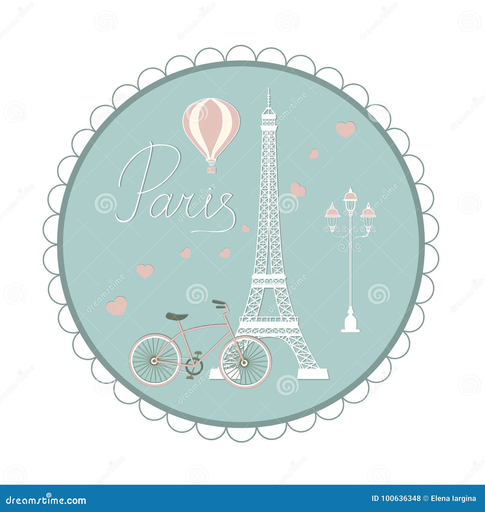 Set Symbole von Paris vektor abbildung. Illustration von aufbau - 100636348