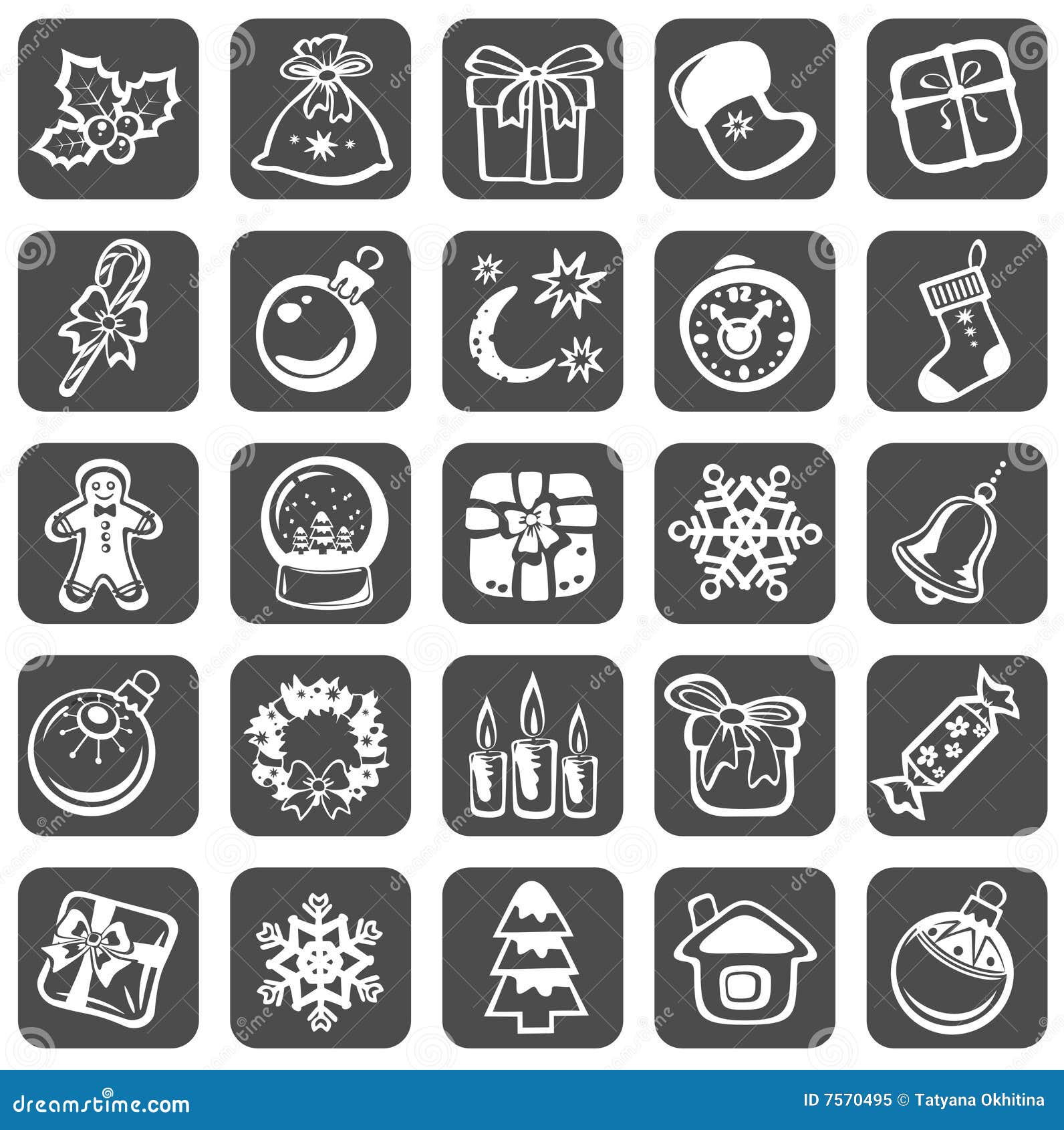 Set symboler för jul vektor illustrationer. Illustration av brännskada ...