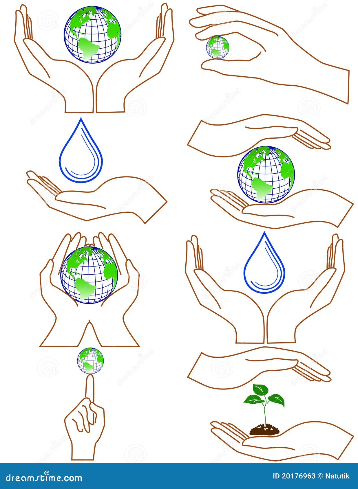 Set of symbolic hands stock vector. Illustration of allegory - 20176963