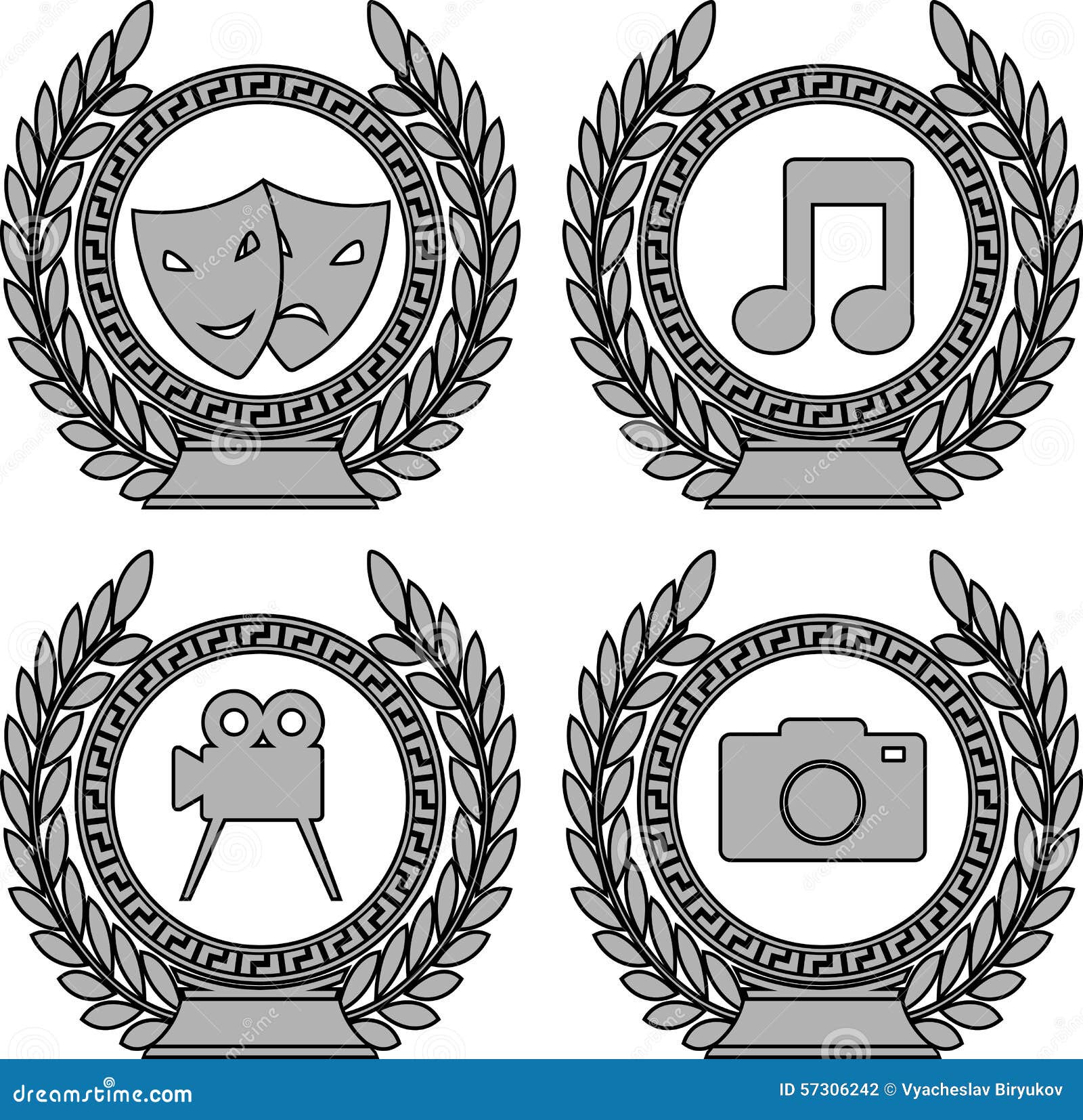 Set of Symbols of Achievement Stock Vector - Illustration of ancient ...