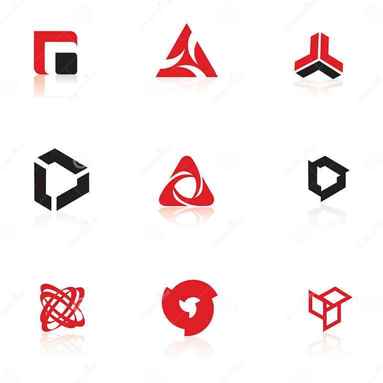 Set of Symbols, Logo Elements Stock Vector - Illustration of plastic ...