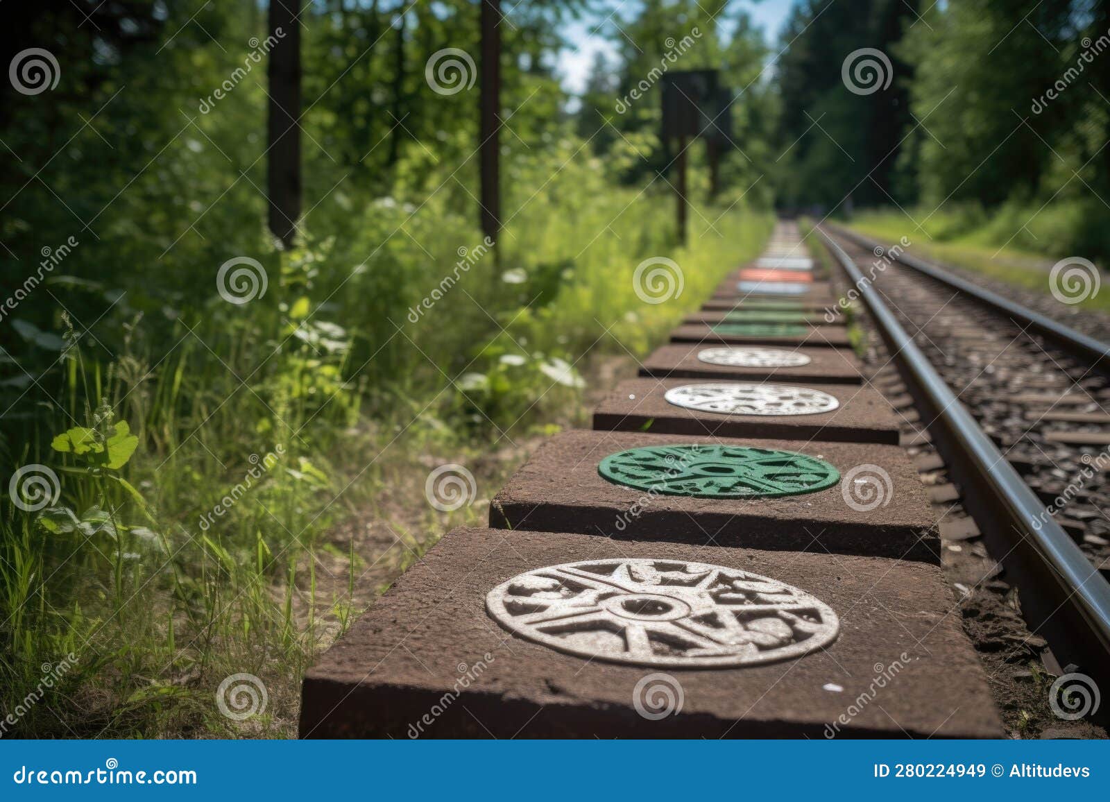 Set of Symbols on Trail Markers, Each Representing a Different Mode of ...