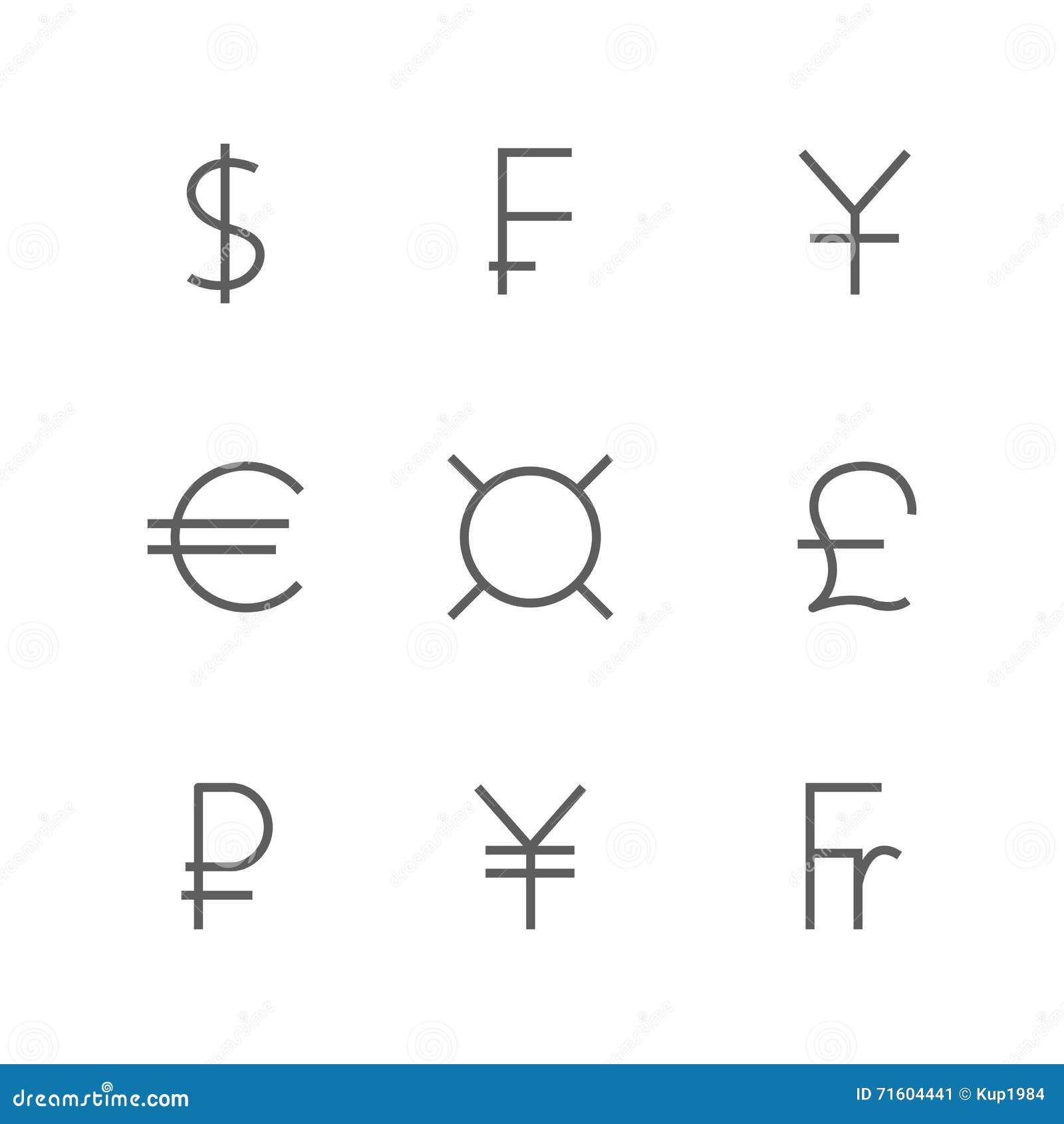 Set Symbols of World Currencies, Vector Illustration. Stock Vector ...