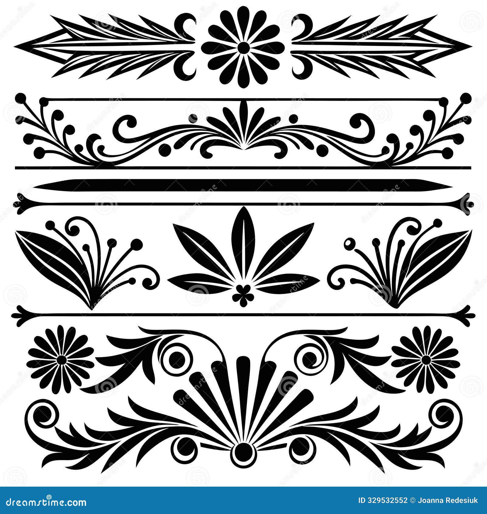 A Symmetrical Design in Black Features Intricate Floral Patterns and ...