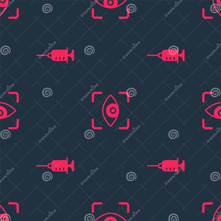 Set Syringe and Eye Scan on Seamless Pattern. Vector Stock Vector ...