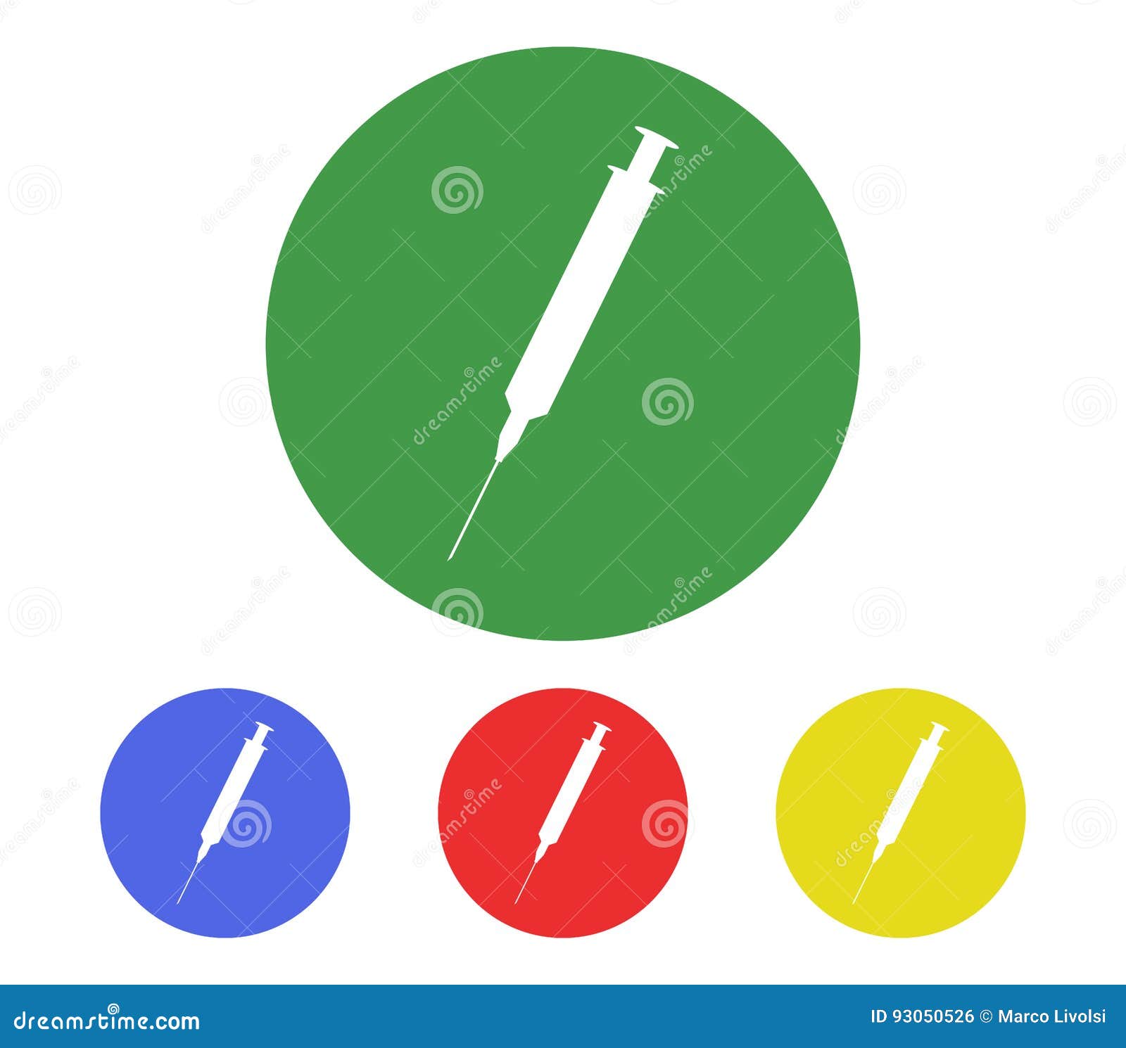 Set of Syringe Icons Illustrated Stock Illustration - Illustration of ...