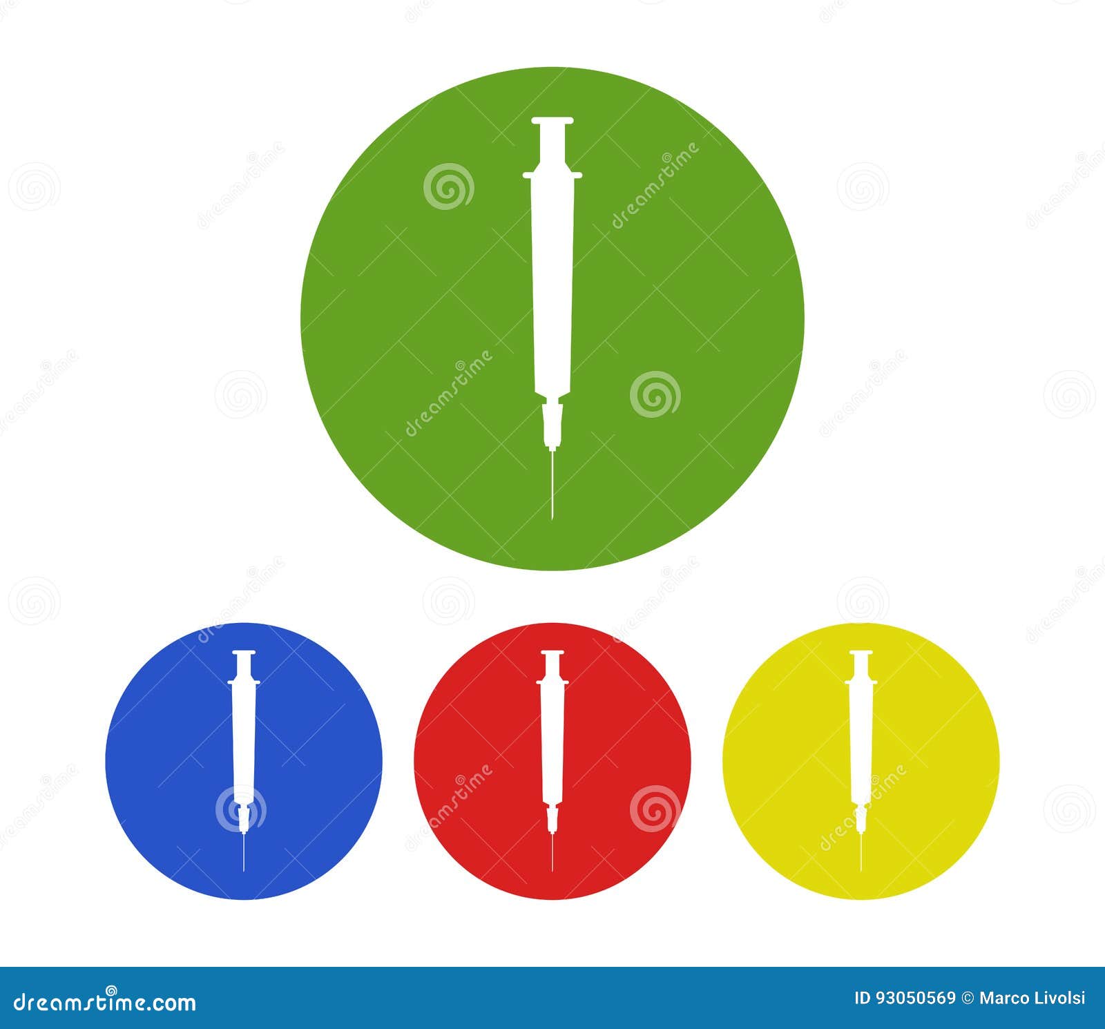 Set of Syringe Icons Illustrated Stock Illustration - Illustration of ...