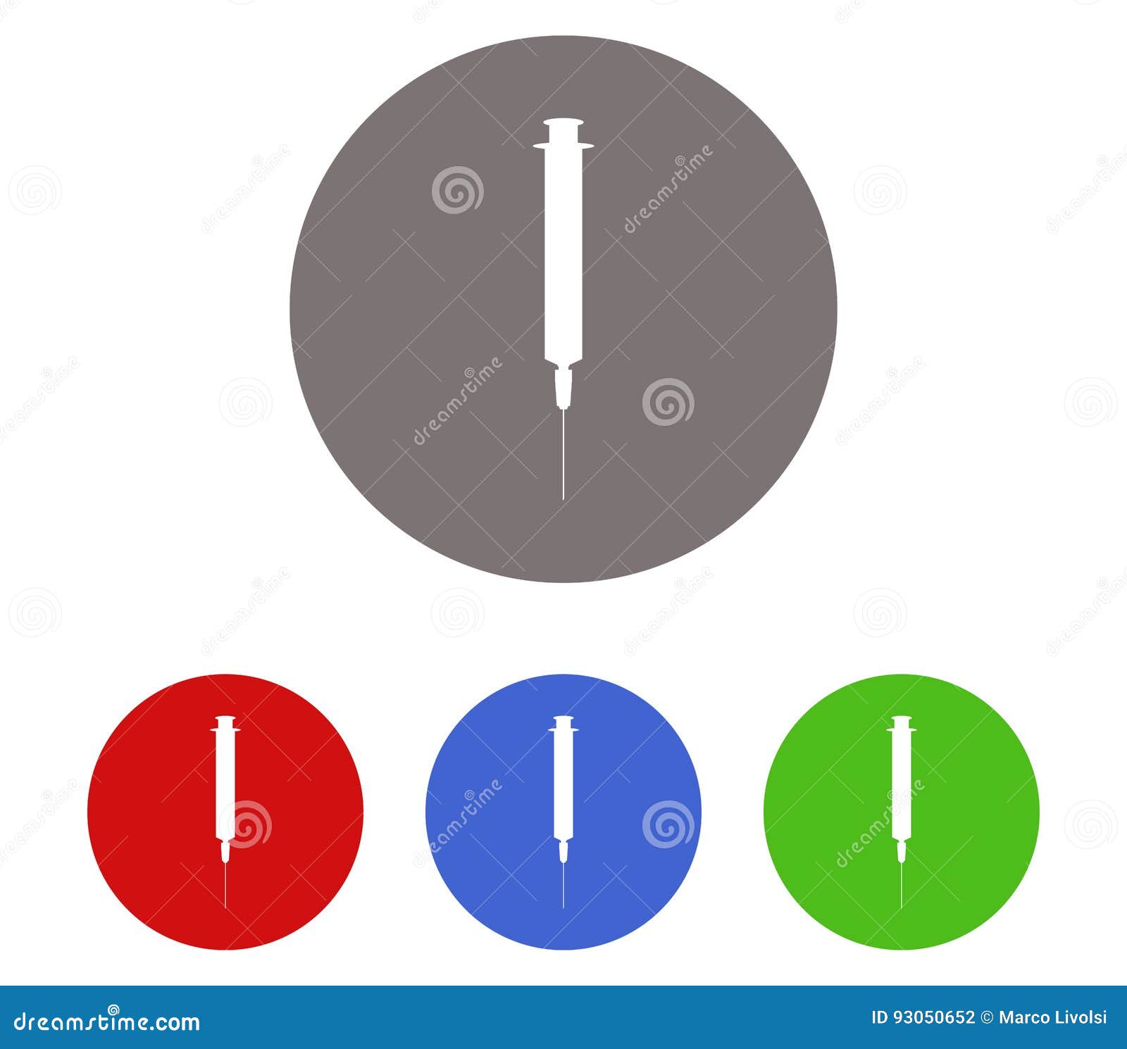 Set of Syringe Icons Illustrated Stock Illustration - Illustration of ...