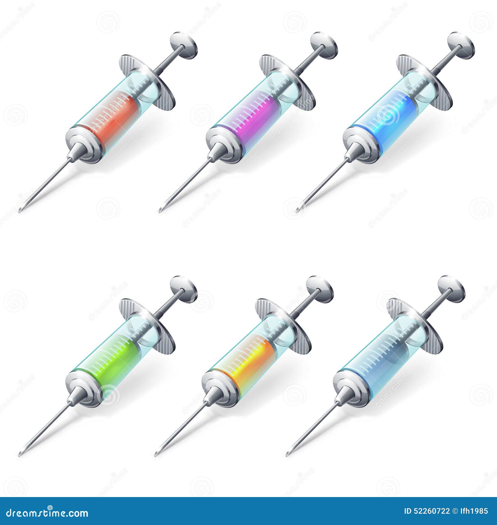 Set of syringes stock vector. Illustration of black, isolated - 52260722