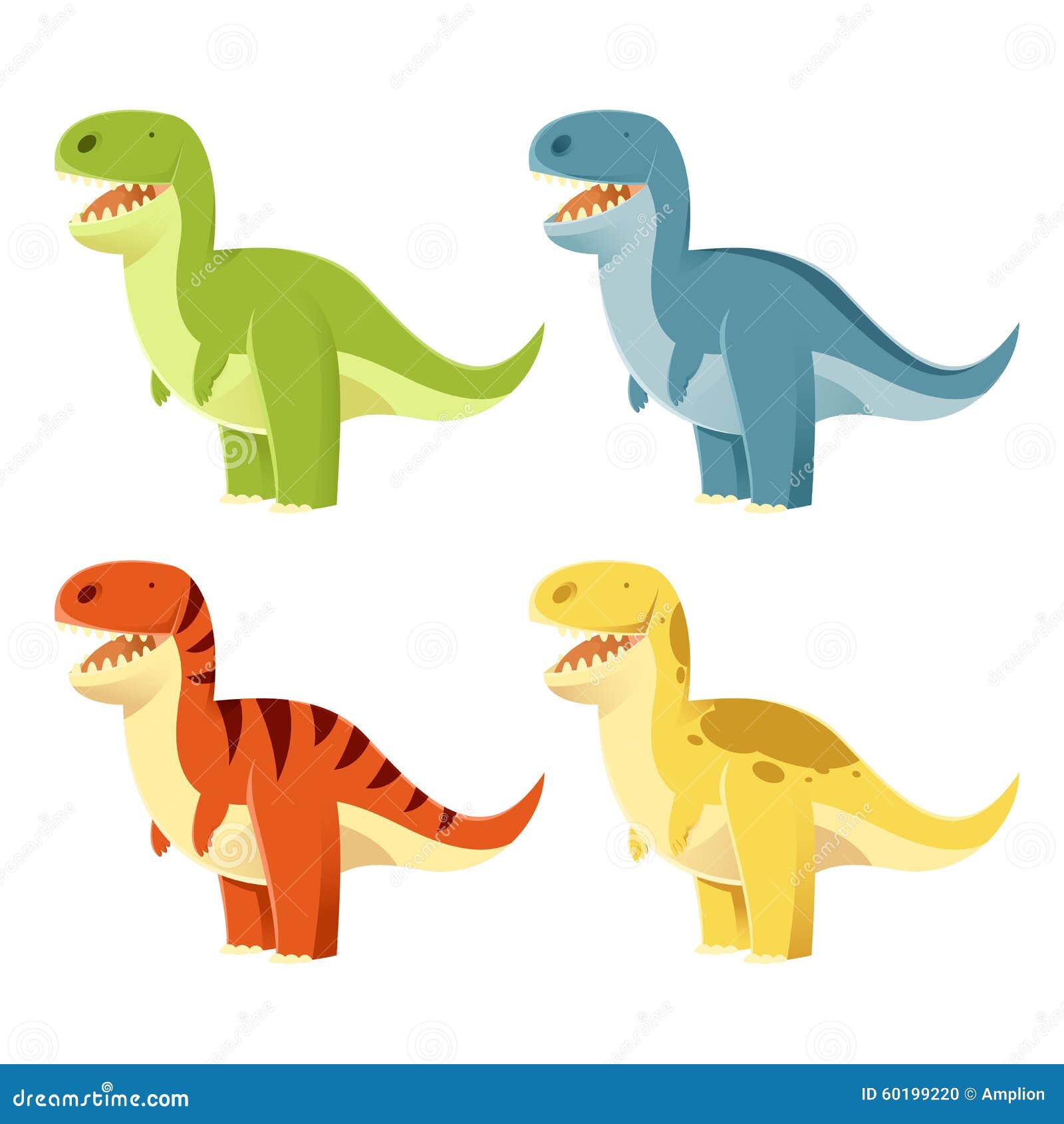 Set of t-rex stock vector. Illustration of green, blue - 60199220