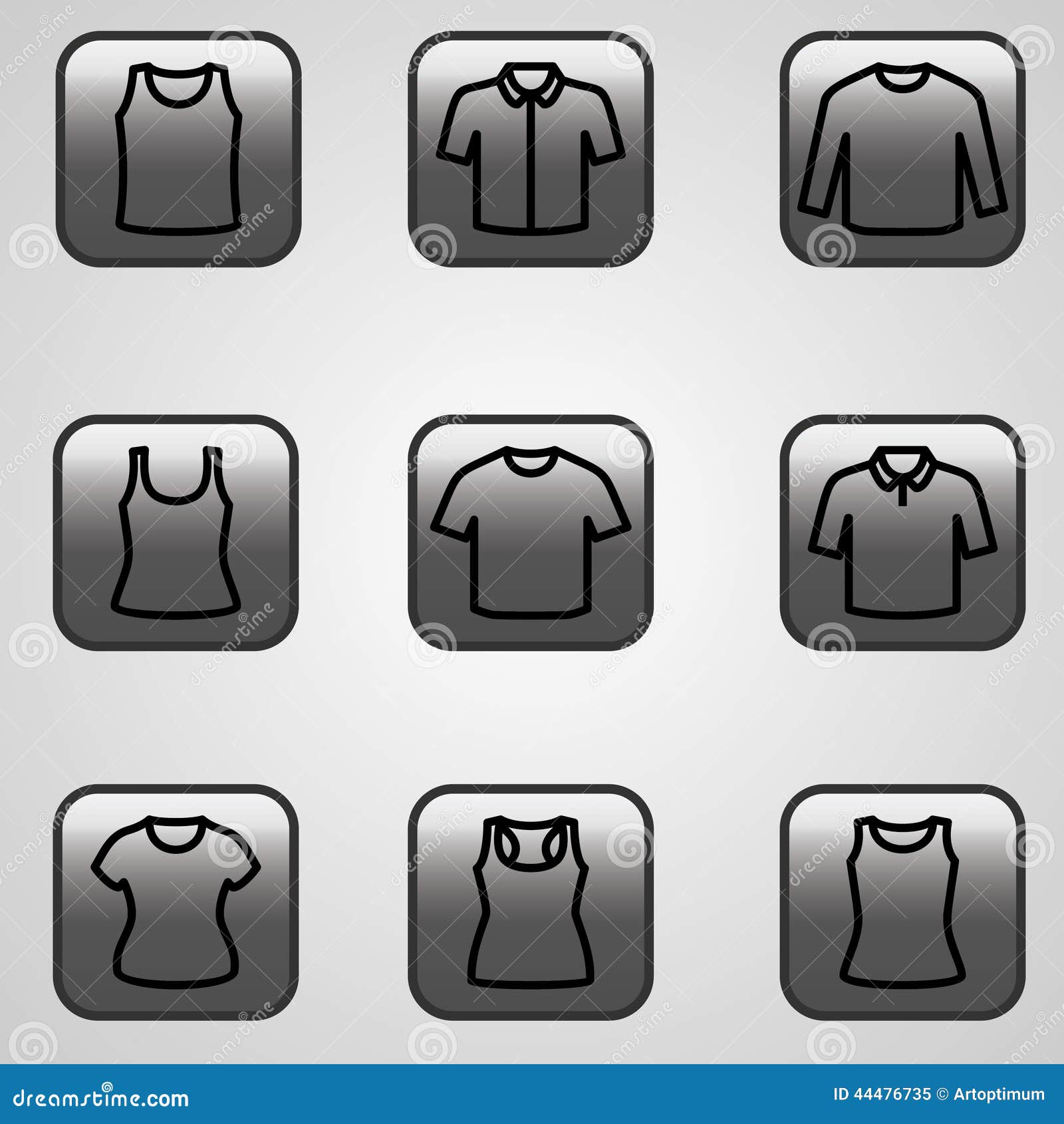 Set of T-shirts Icon Vector Stock Vector - Illustration of front ...
