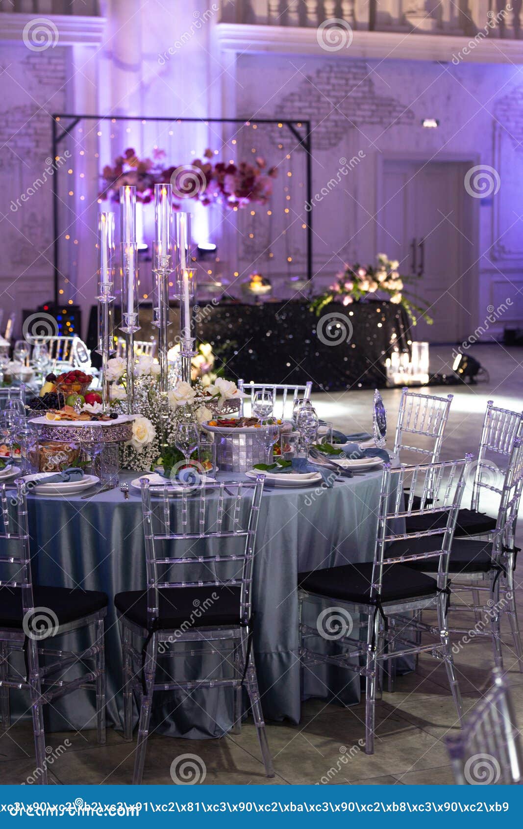 A Set Table for a Celebration in the Banquet Hall Stock Image - Image ...