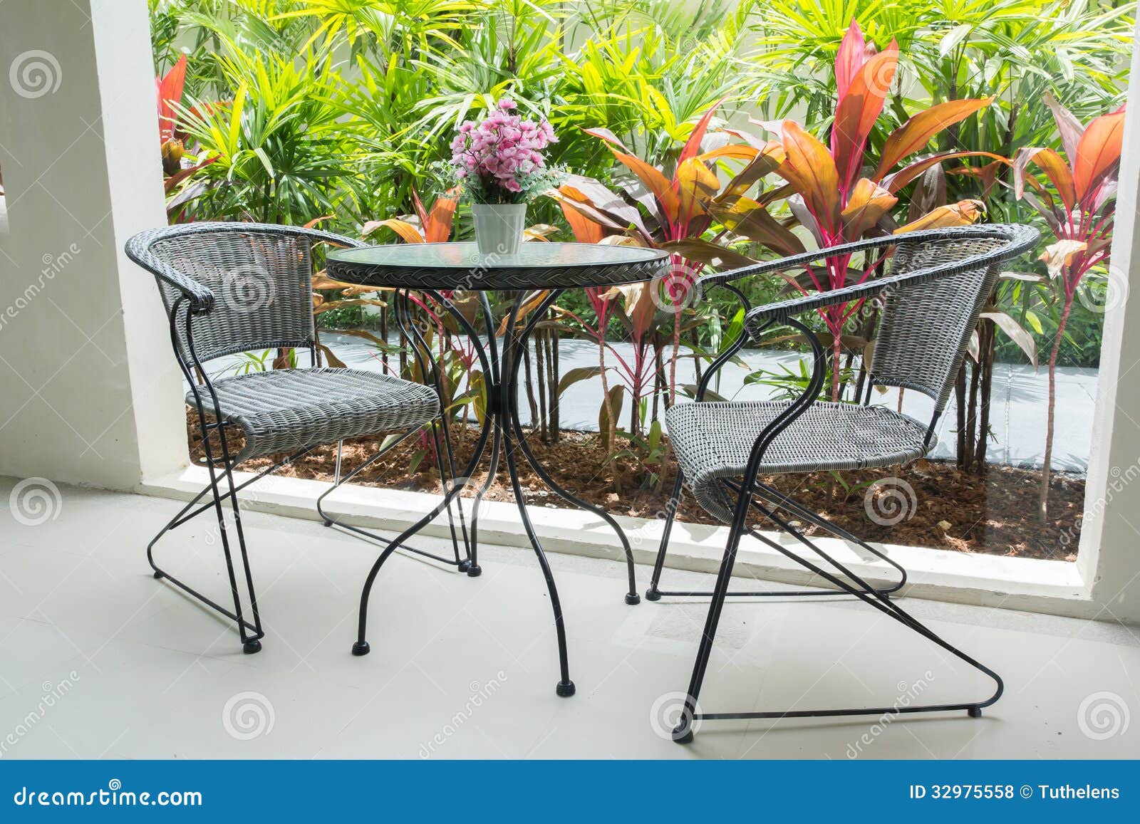 Set of table and chairs stock photo. Image of outdoor - 32975558