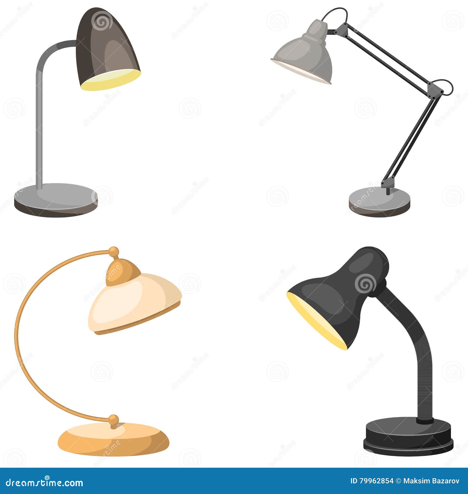 Set of table lamps stock vector. Illustration of home - 79962854