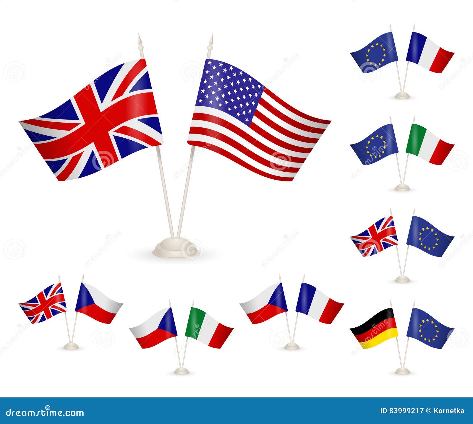 SET - Table Stand with Flags. Stock Vector - Illustration of kingdom ...