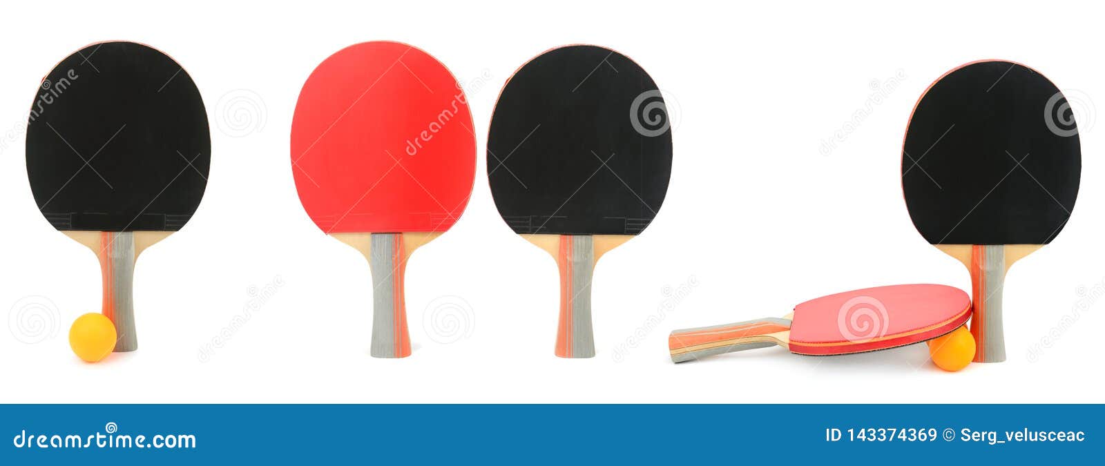 Set Table Tennis Rackets Isolated on White Stock Image - Image of ...