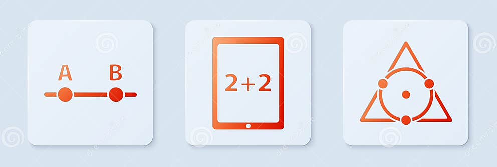 Set Tablet with Calculator, Graph, Schedule, Chart, Diagram and ...