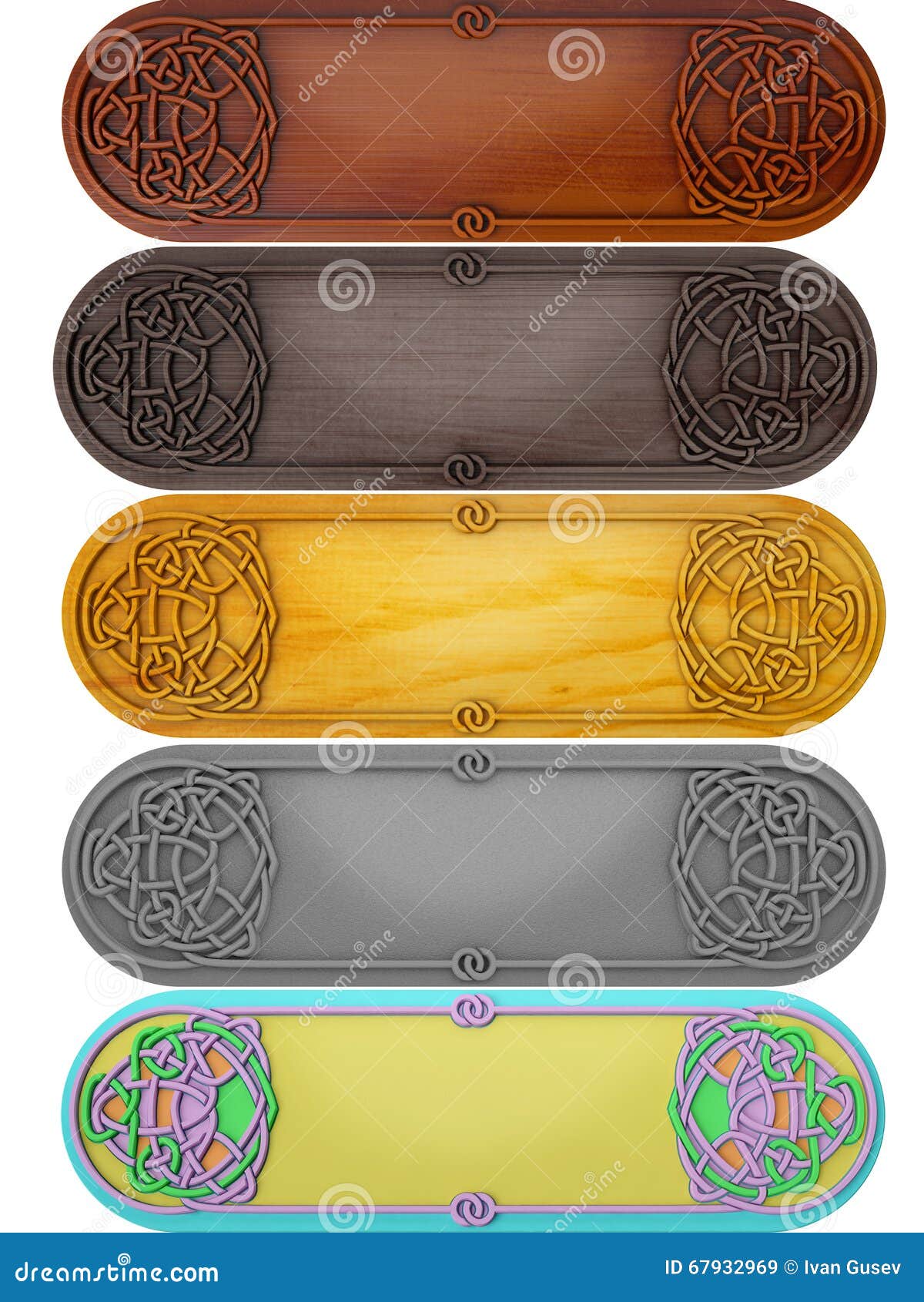 Set of Tablets with Celtic a Pattern Stock Image - Image of border ...