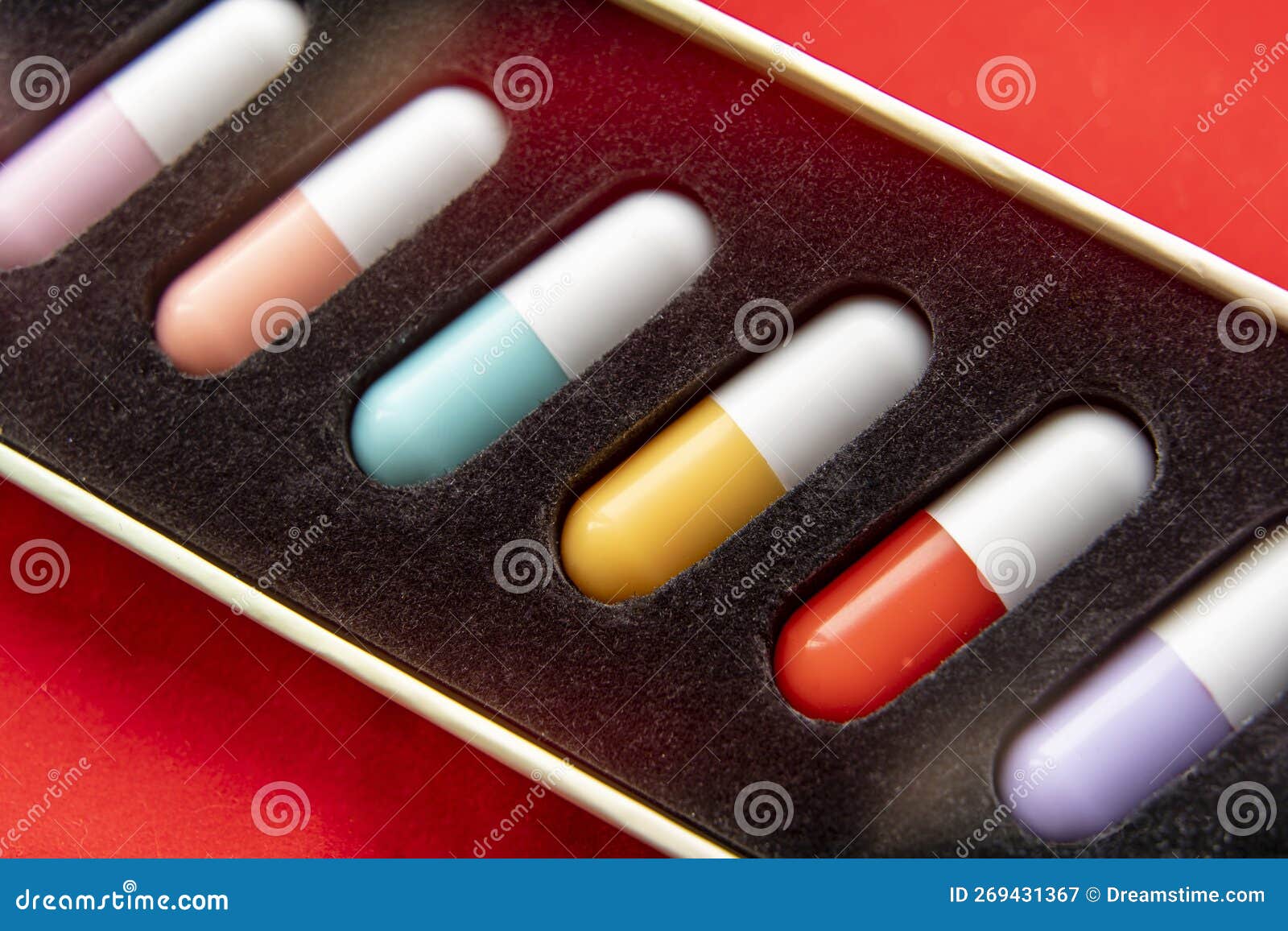 A Set of Tablets, Vitamins in Capsules Lying in a Special Box Stock ...
