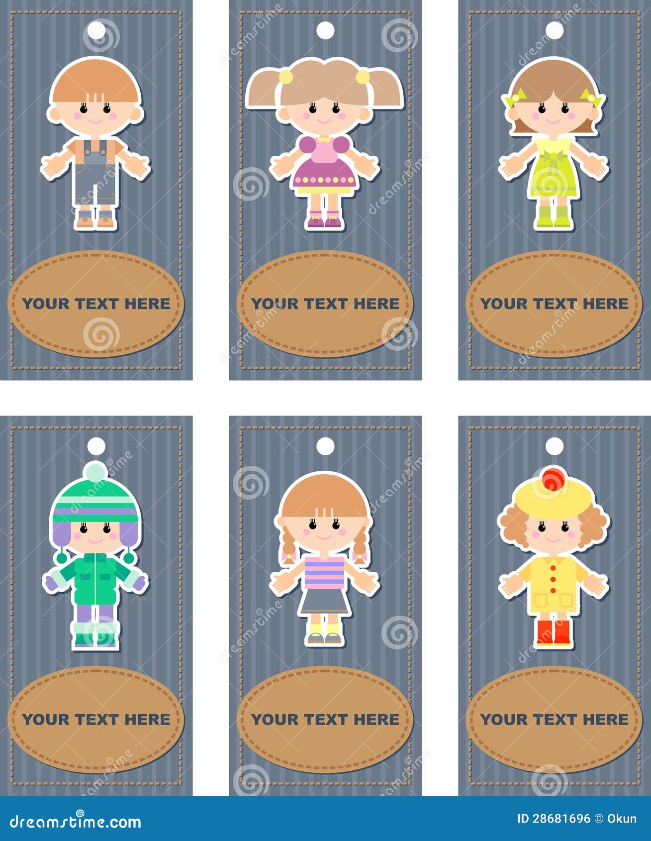 Set of tags with children stock vector. Illustration of kids - 28681696