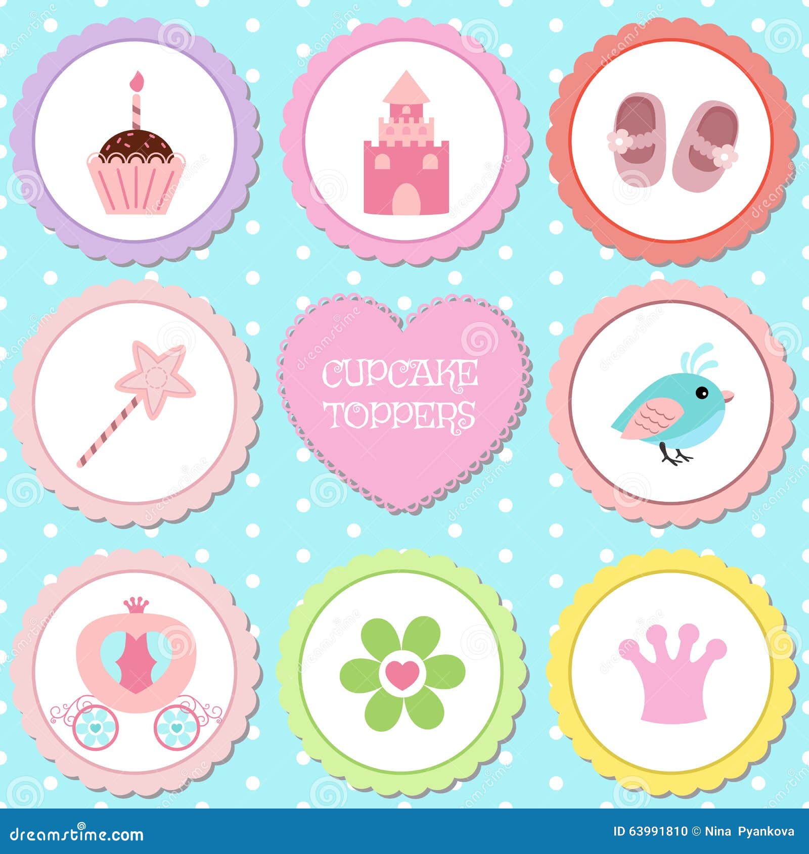 Set of Tags with Princess Theme. Stock Vector - Illustration of decor ...