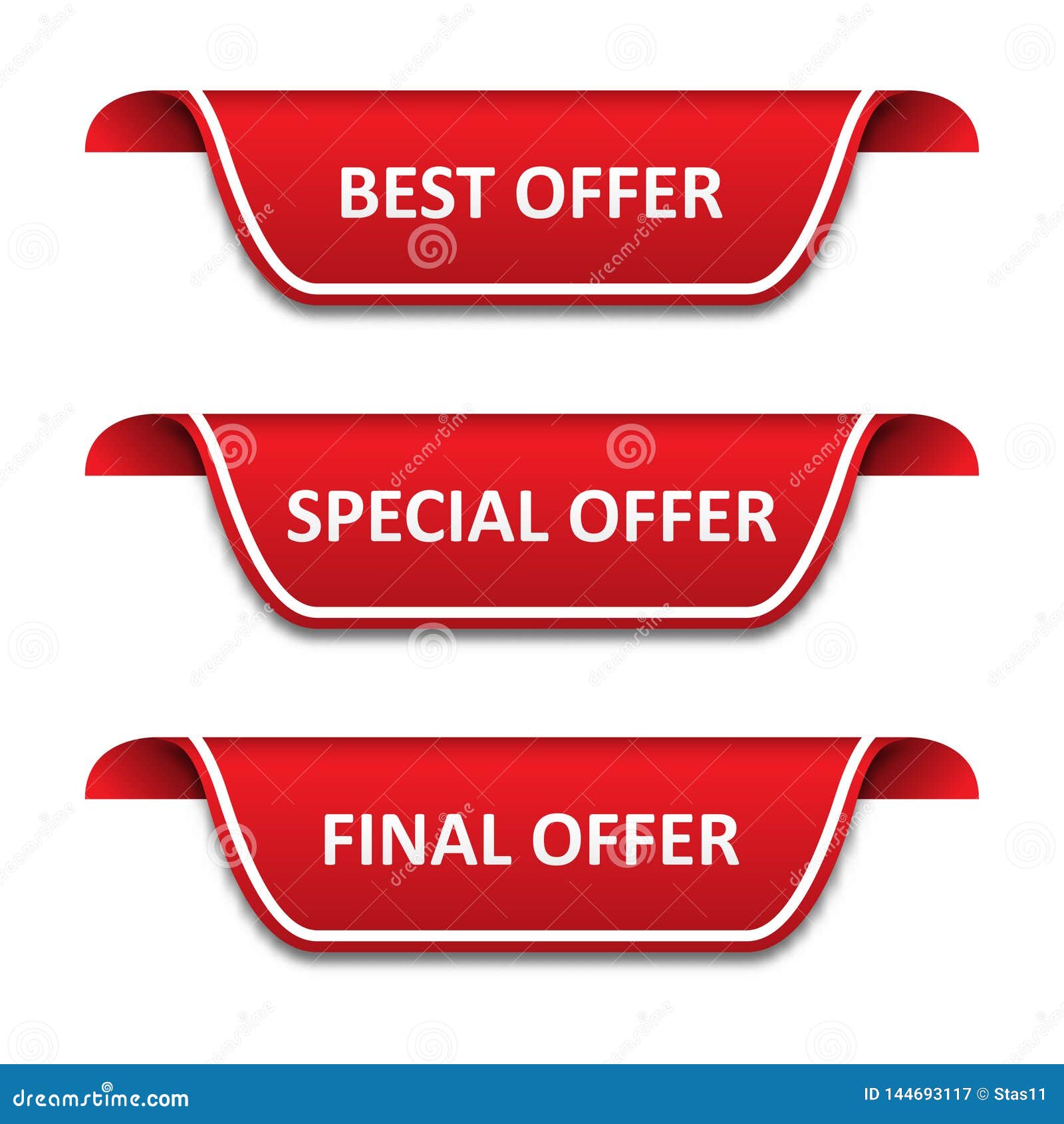 Set of Tags Ribbons. Best Offer, Special Offer, Final Offer Stock ...
