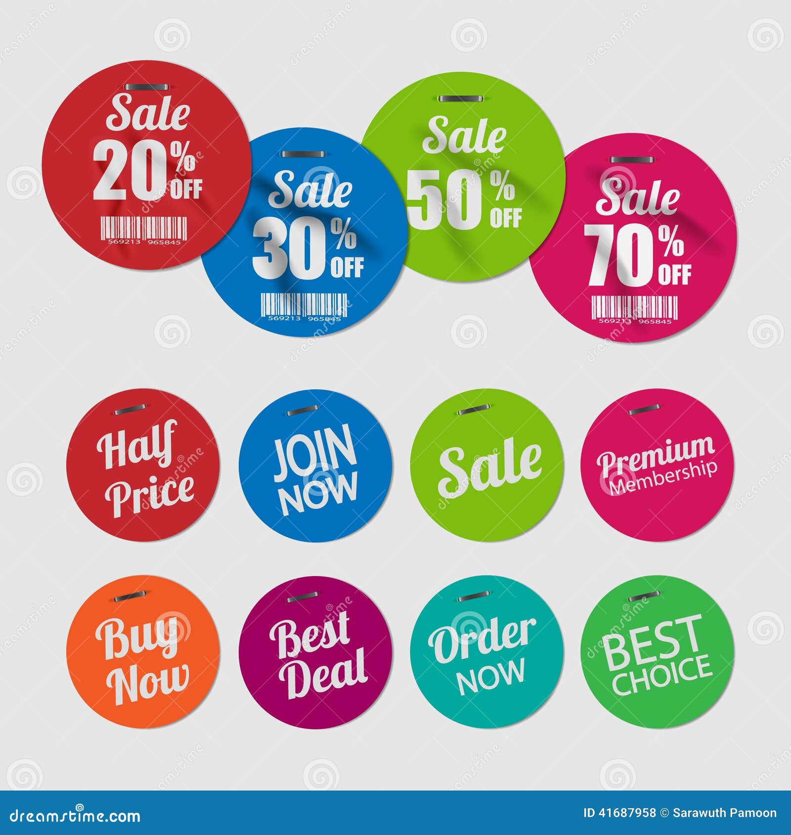 Set of Tags for Sale with Staples. Stock Vector - Illustration of sell ...