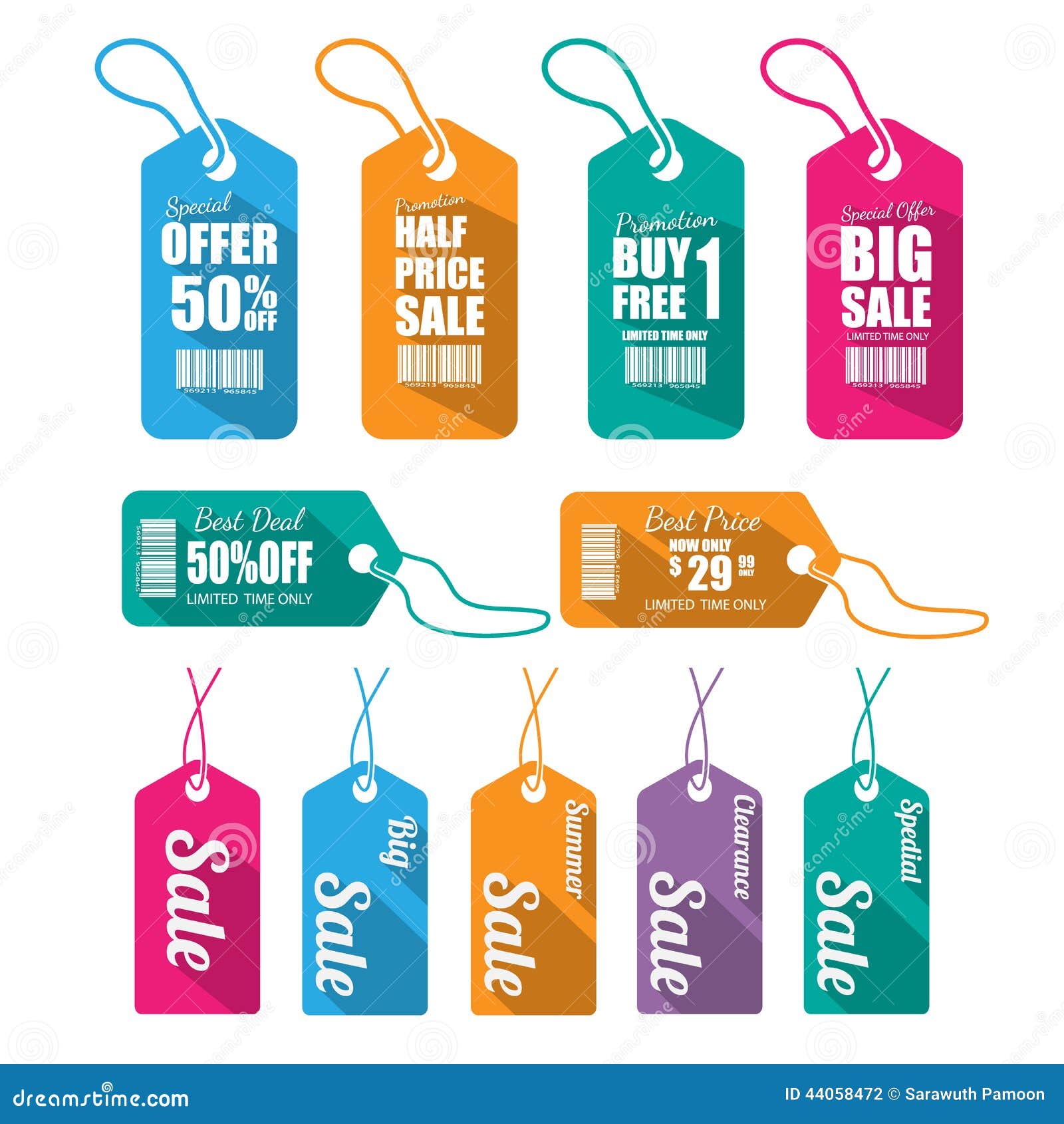 Set of tags for sale. stock vector. Illustration of clearance - 44058472