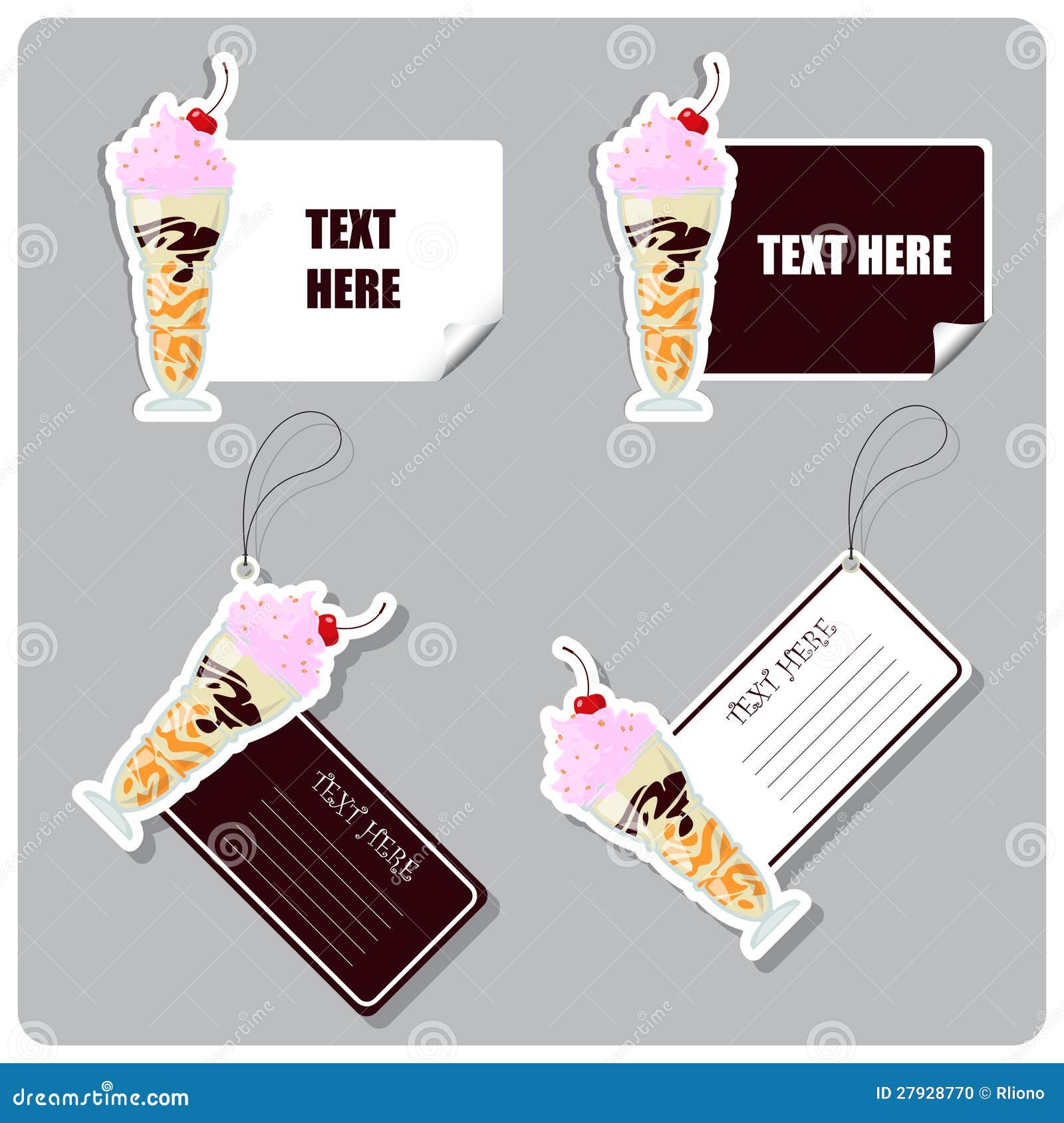 Set of Tags and Stickers with Milkshake . Stock Illustration ...