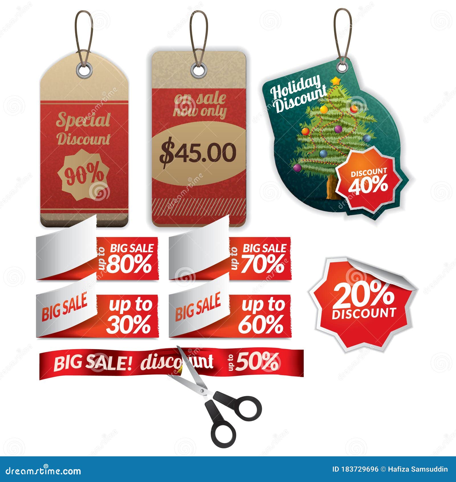 Set of Tags and Stickers. Vector Illustration Decorative Background ...