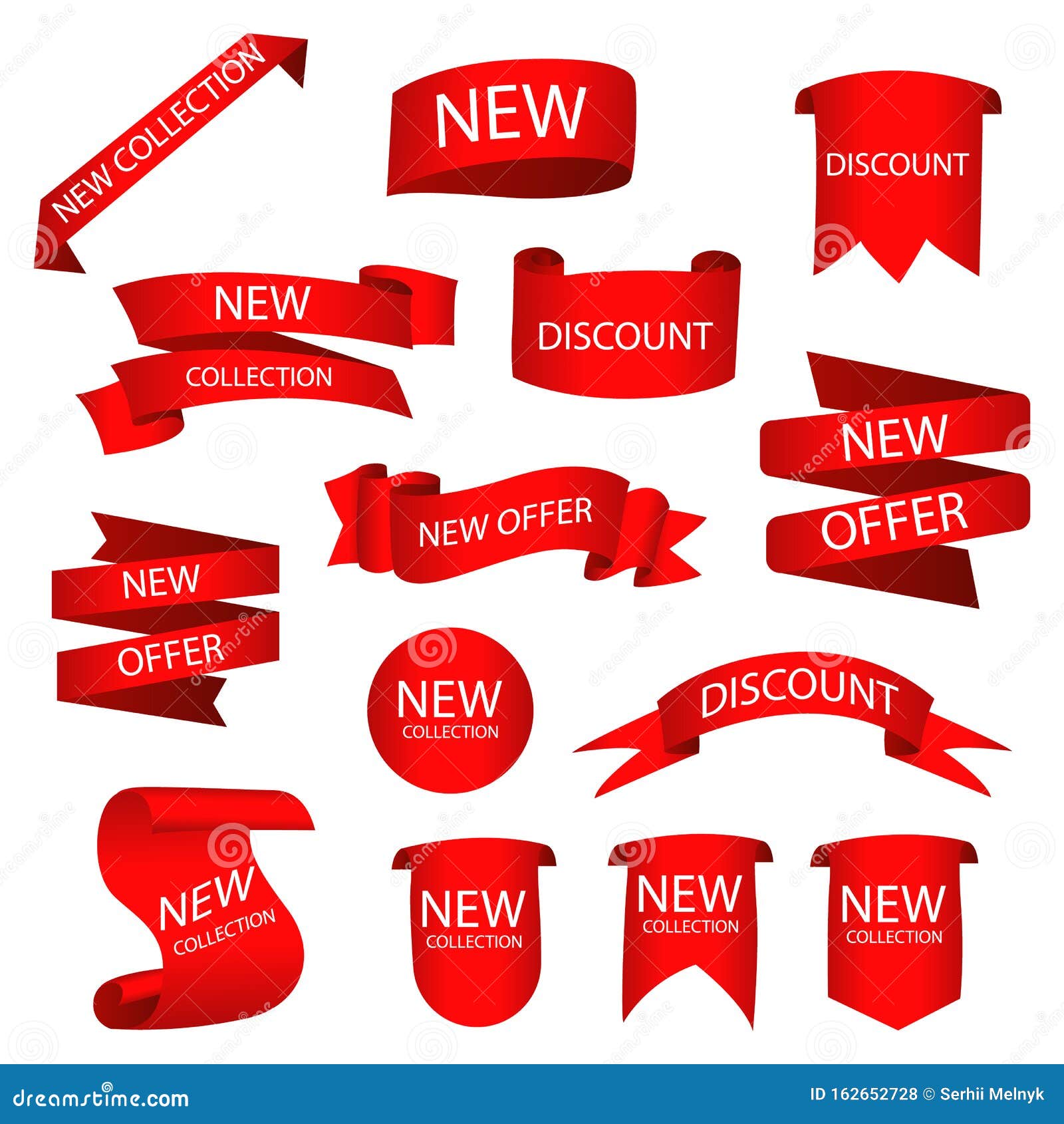 Set of tags with text. stock vector. Illustration of corner - 162652728