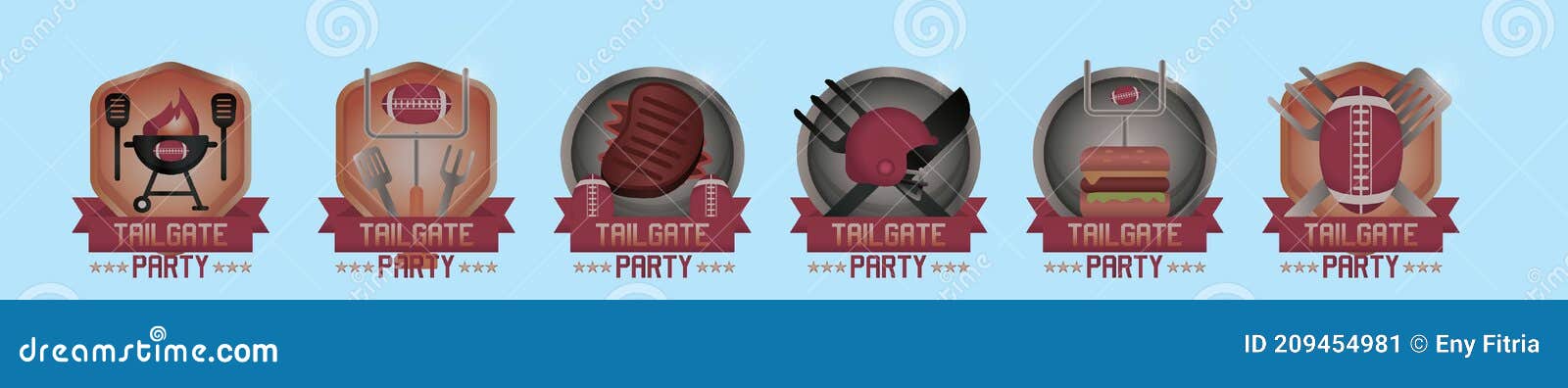 Set of Tailgate Logo Cartoon Icon Design Template with Various Models ...