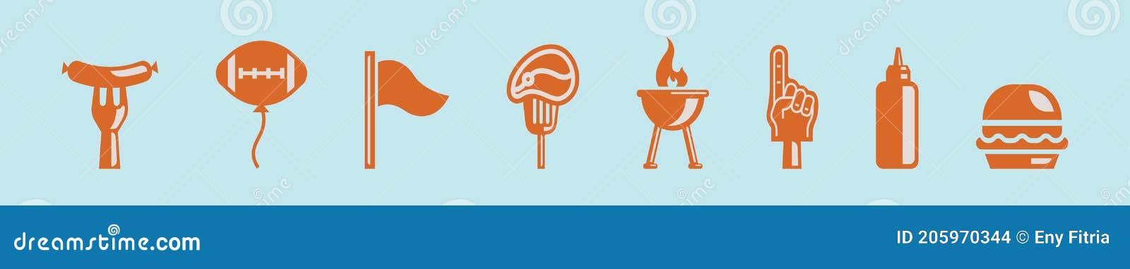 Set of Tailgate Party Cartoon Icon Design Template with Various Models ...