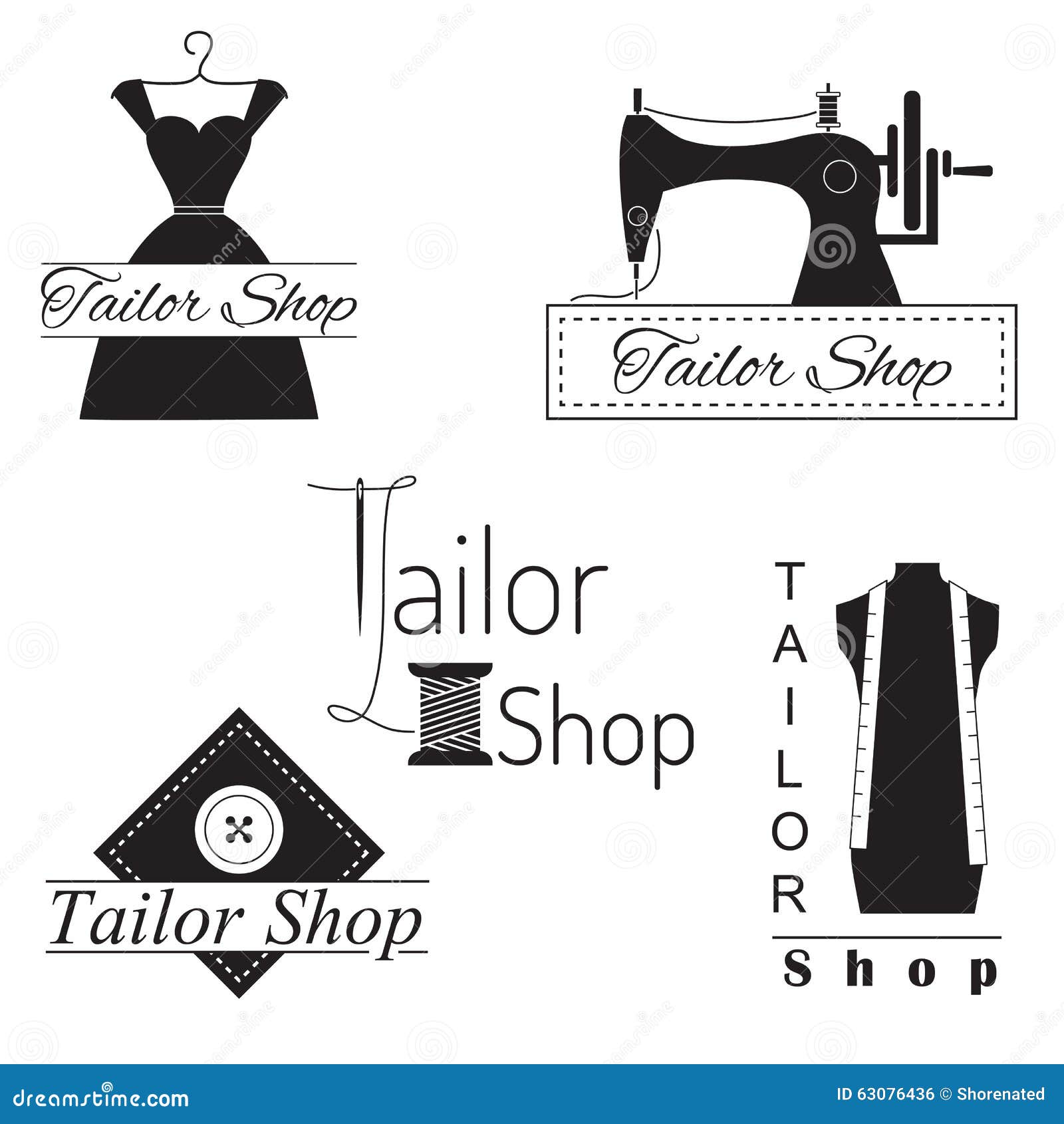 Tailor Labels, Badges And Emblems Vector Illustration | CartoonDealer ...